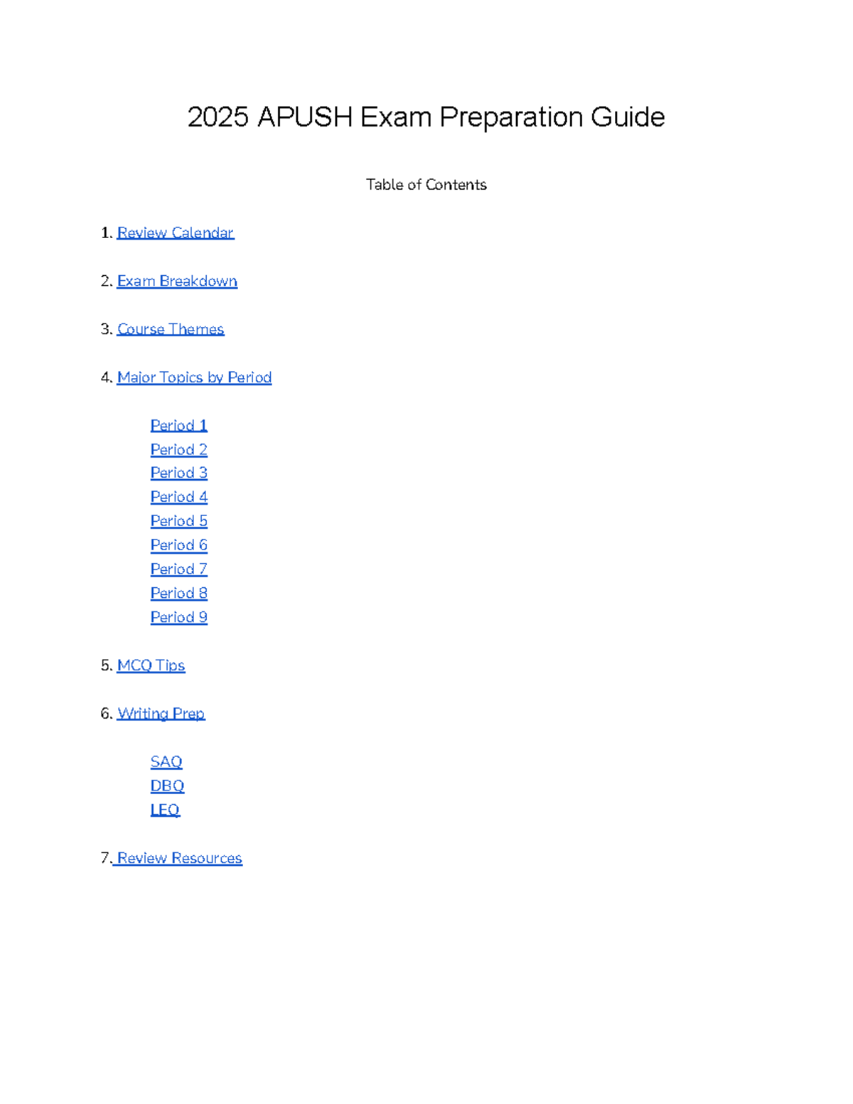 2025 APUSH Exam Prep & Review Guide: Comprehensive Study Resource - Studocu