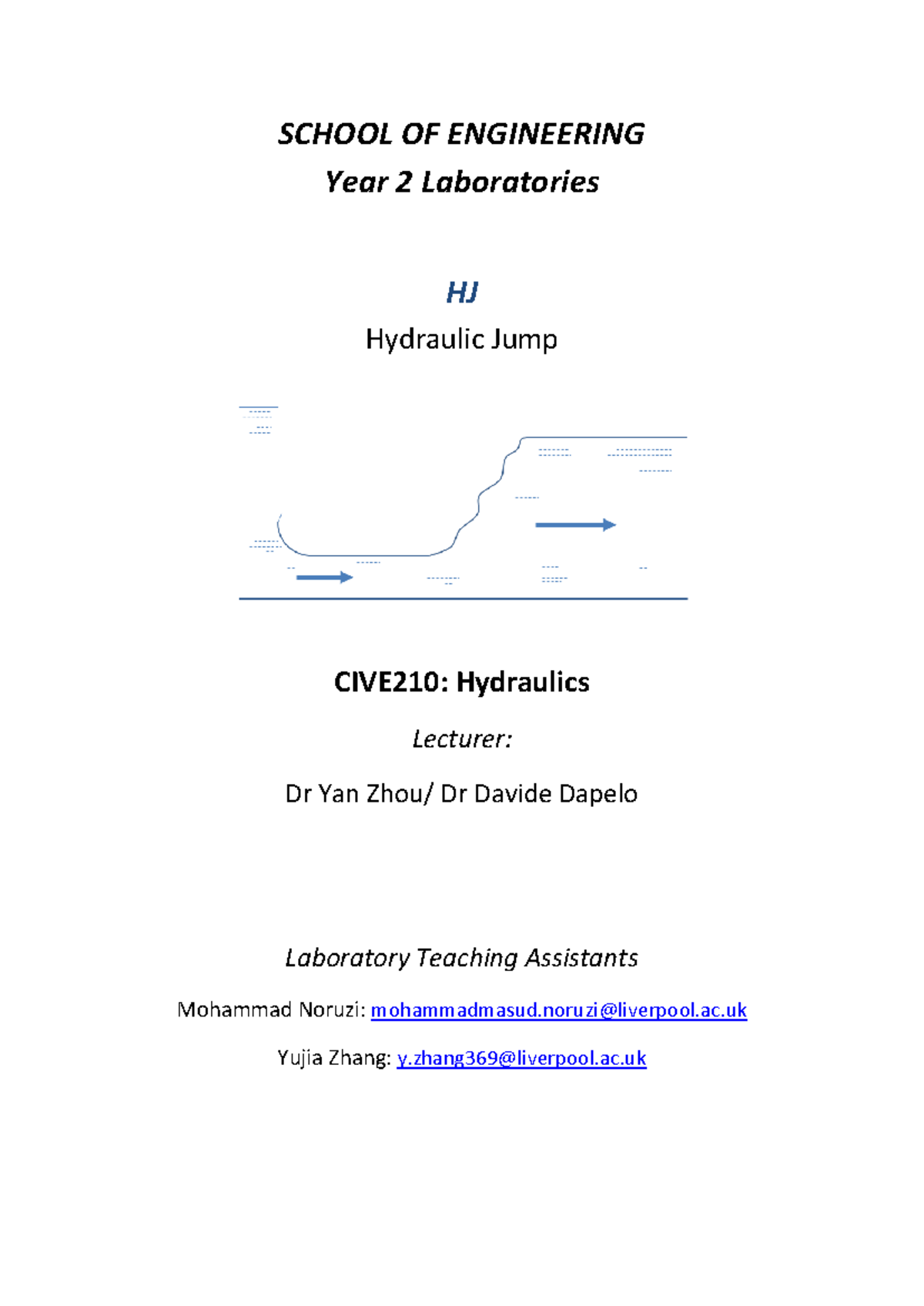 CIVE210: Hydraulic Jump Laboratory Report - Year 2 Engineering - Studocu