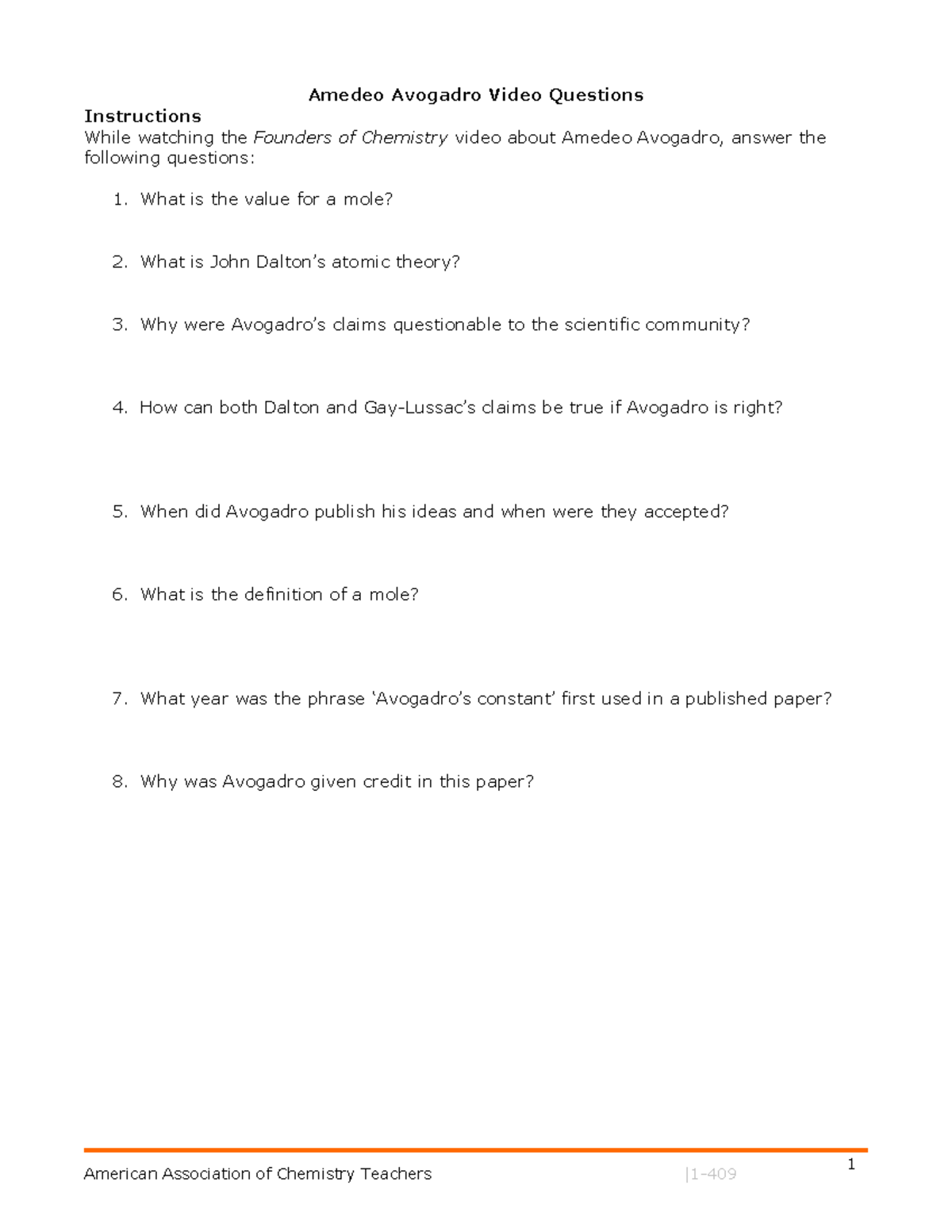 Activity-avogadrovideoquestions-student - American Association of ...