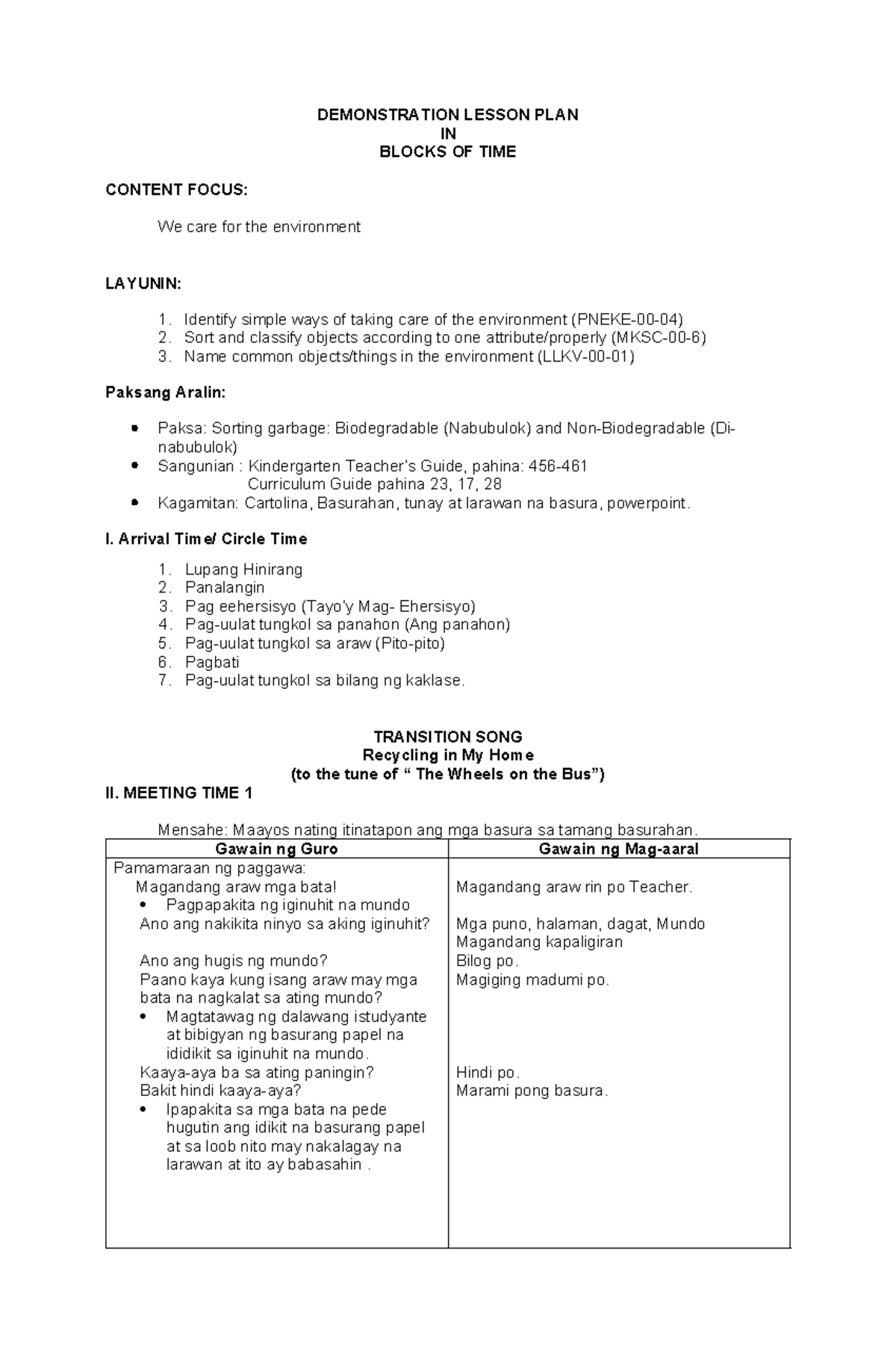494837065 Daily Lesson Log in Kindergarten - DEMONSTRATION LESSON PLAN ...