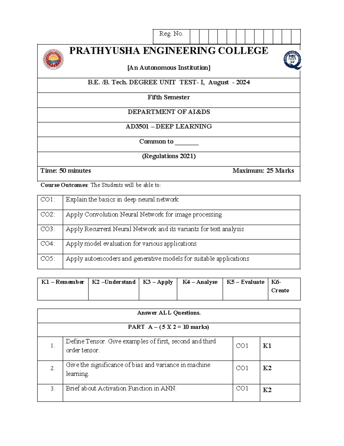 AD3501 QP Unit Test 1 - NOTES - PRATHYUSHA ENGINEERING COLLEGE [An ...