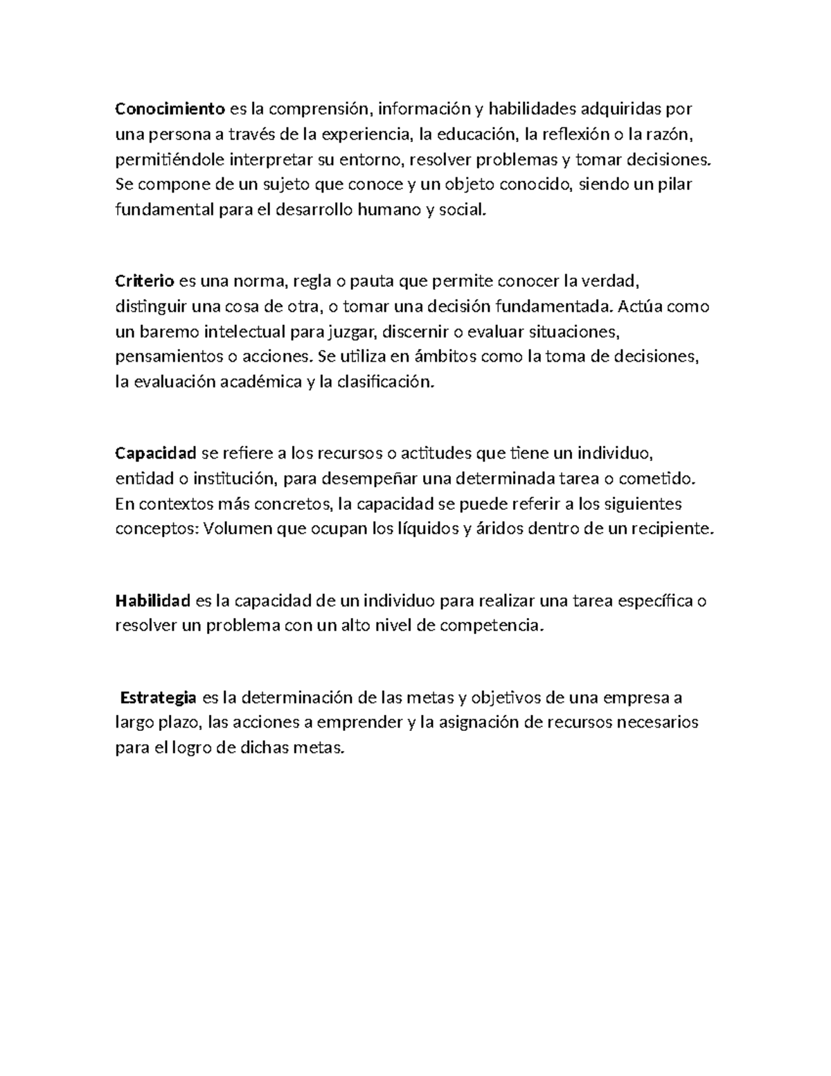 Definición de Conocimiento y Conceptos Relacionados - Studocu
