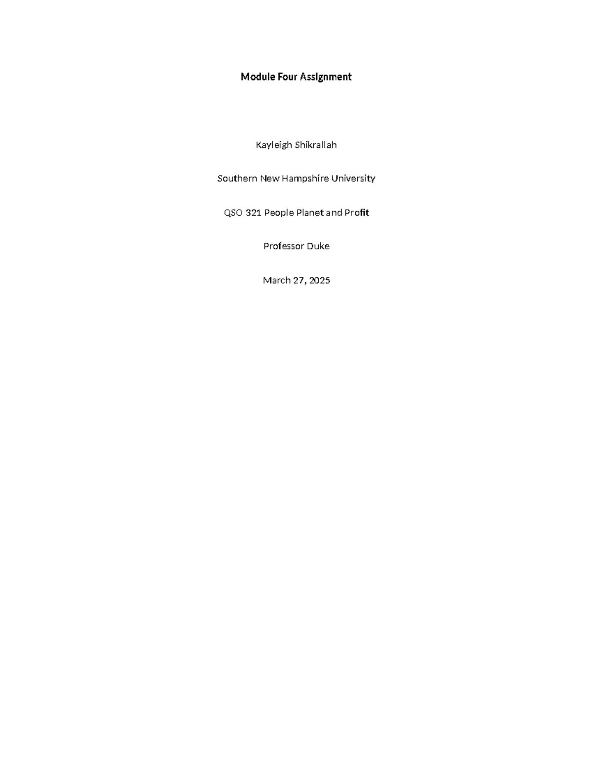 QSO321 Module Four Assignment - Module Four Assignment Kayleigh ...