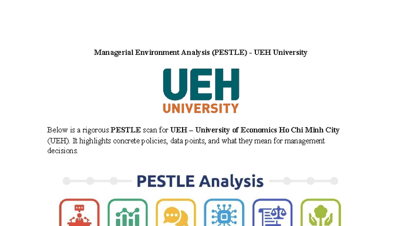 Managerial Environment Analysis (PESTLE) - UEH University Insights ...