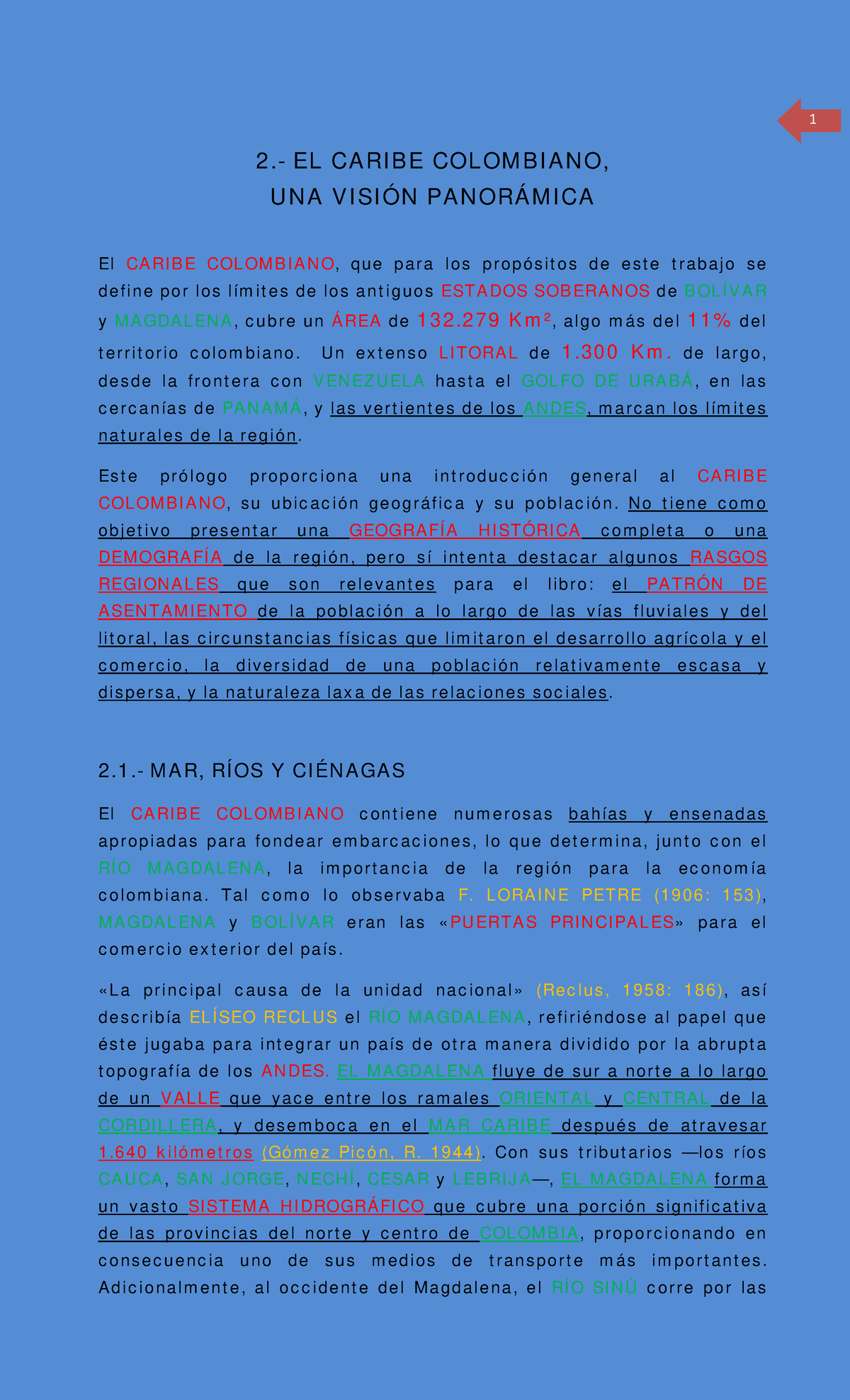 2.- EL Caribe Colombiano Visión Panorámica compressed - 1 2 .- EL CA RI ...