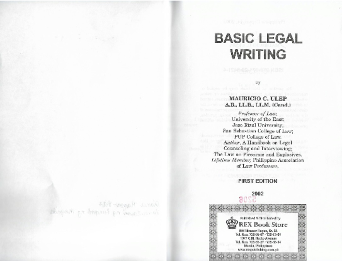 Basic legal writing ulep - Legal Writing - Studocu