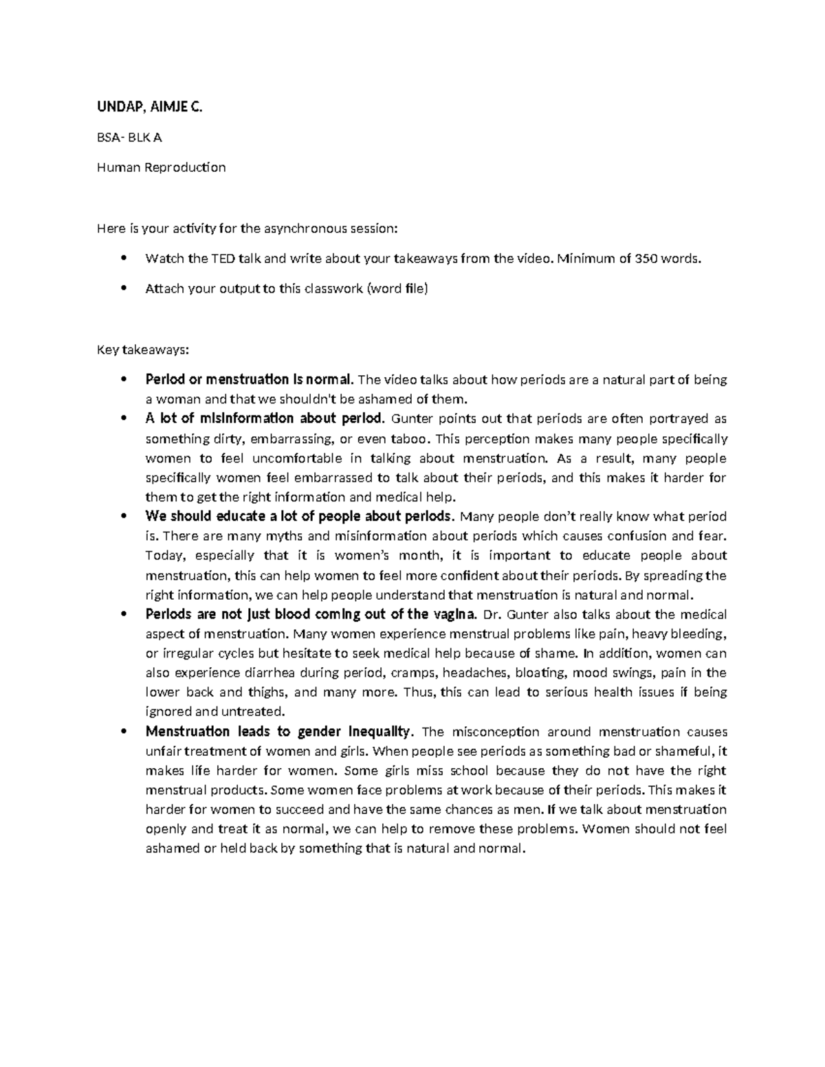 HR- periods - A TED Talk about Menstrual Cycle. - UNDAP, AIMJE C. BSA ...