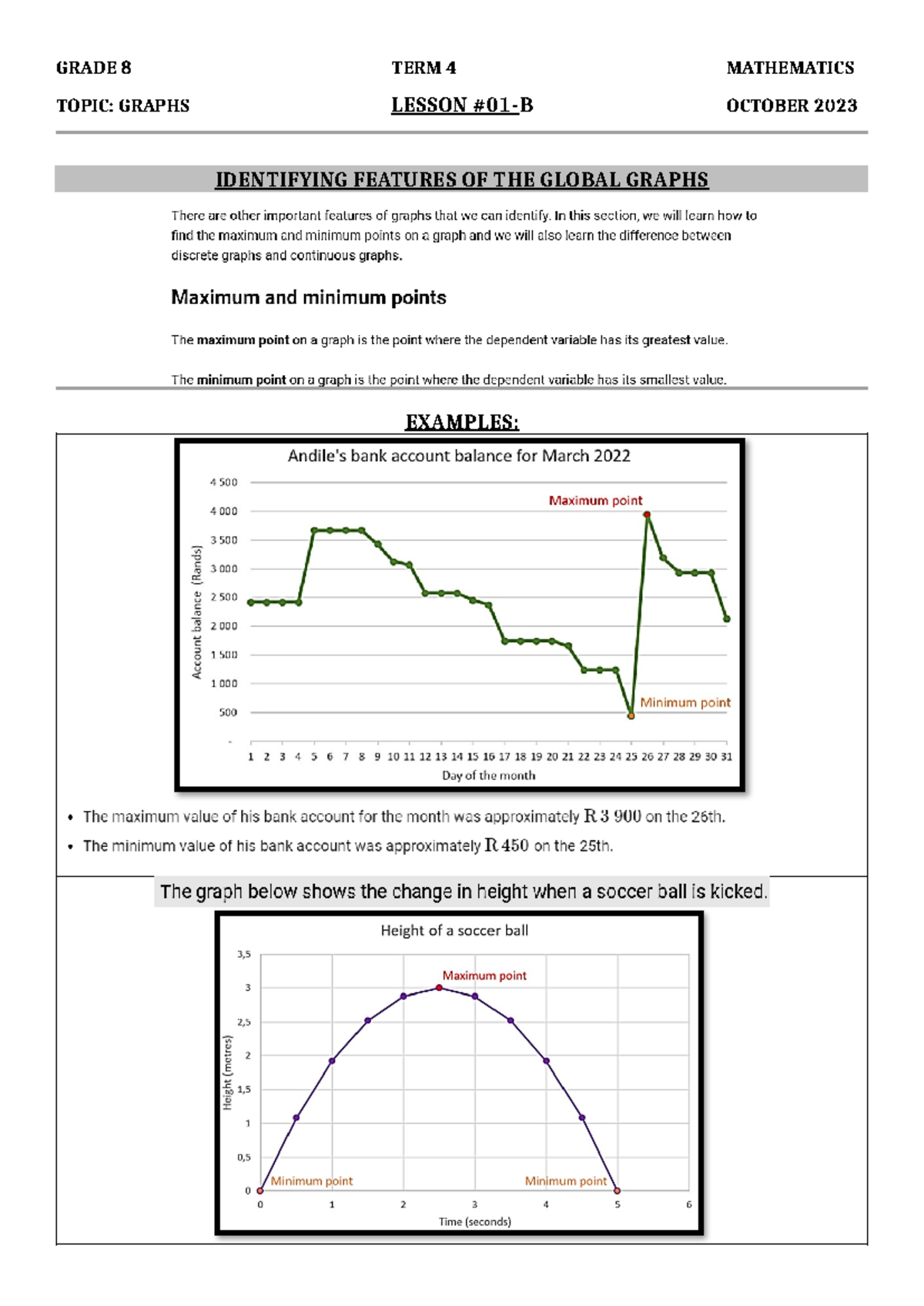 Grade 8 Math: Graphs Lesson 1B - Notes & Worksheets (Oct 2023) - Studocu