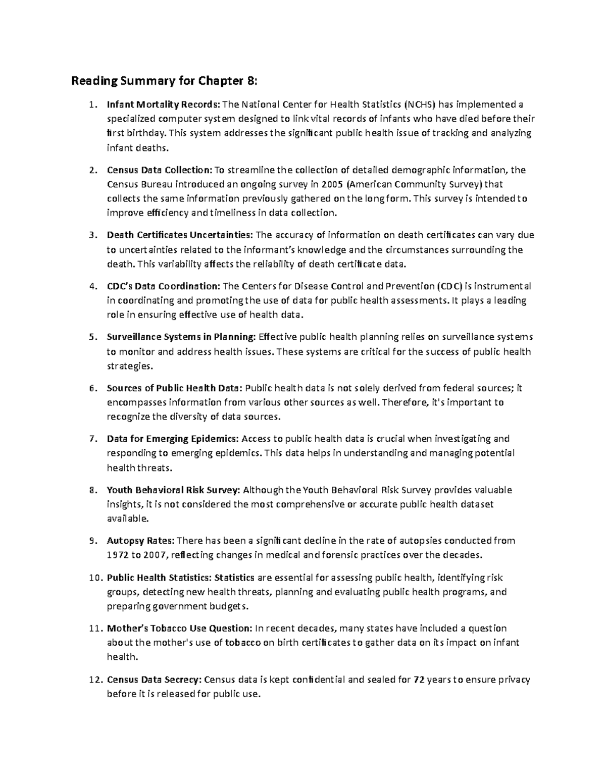 Public Health Data Analysis Summary: Key Insights & Trends (PH 101 ...