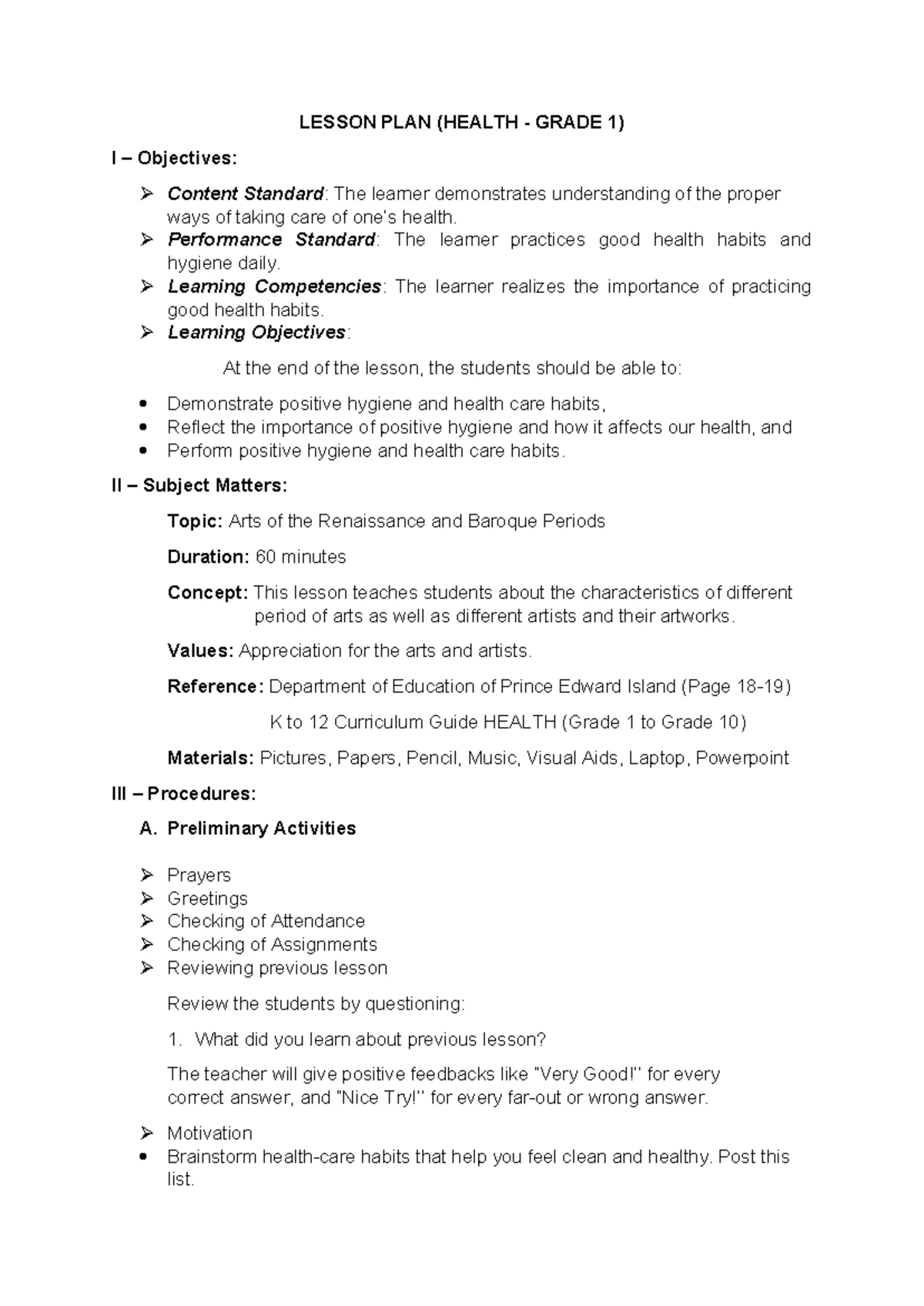 Health 8 Lesson Plan: Understanding Communicable Diseases (Week 1 ...