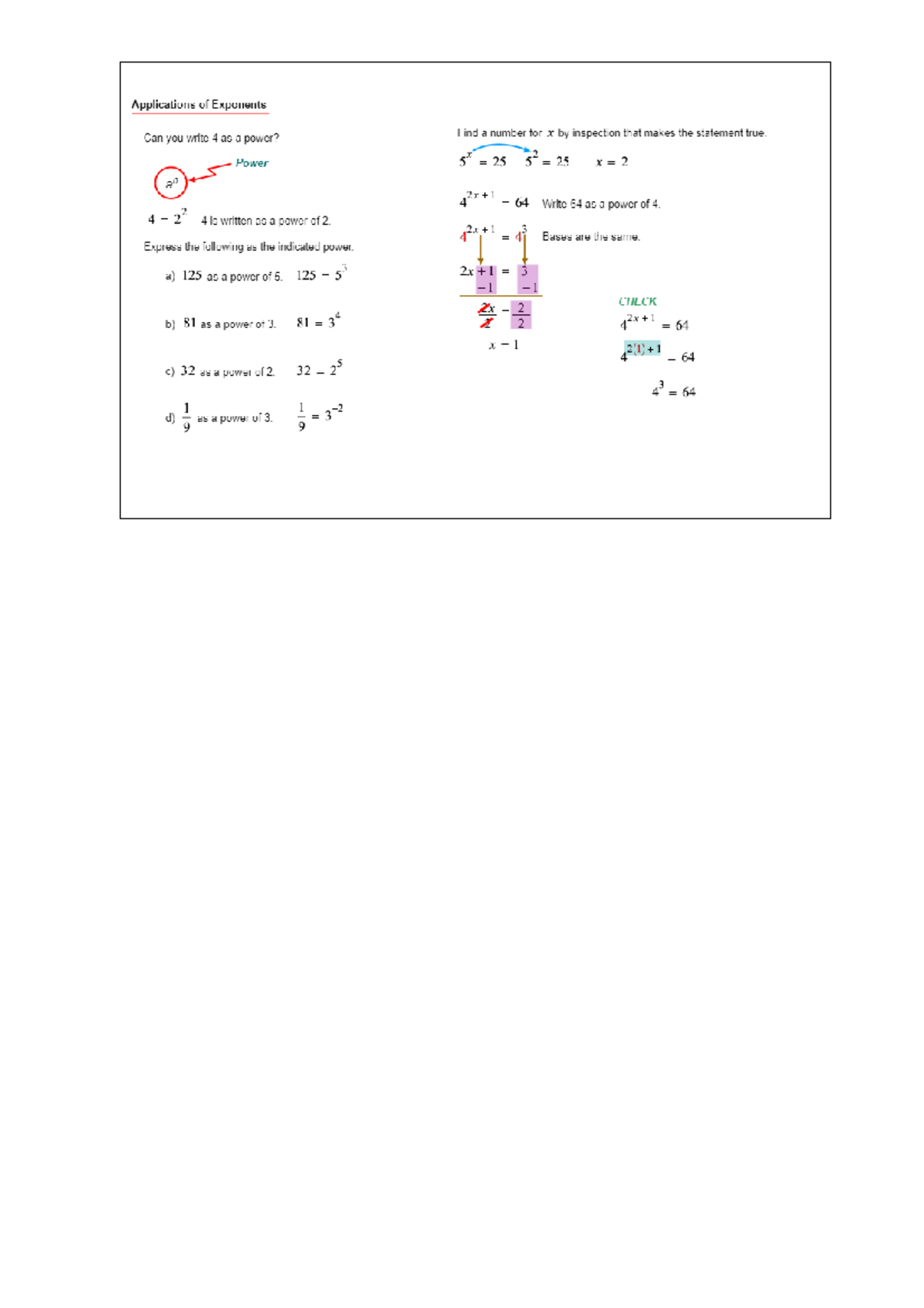 Applications of Exponents: Power Representation and Problem Solving ...