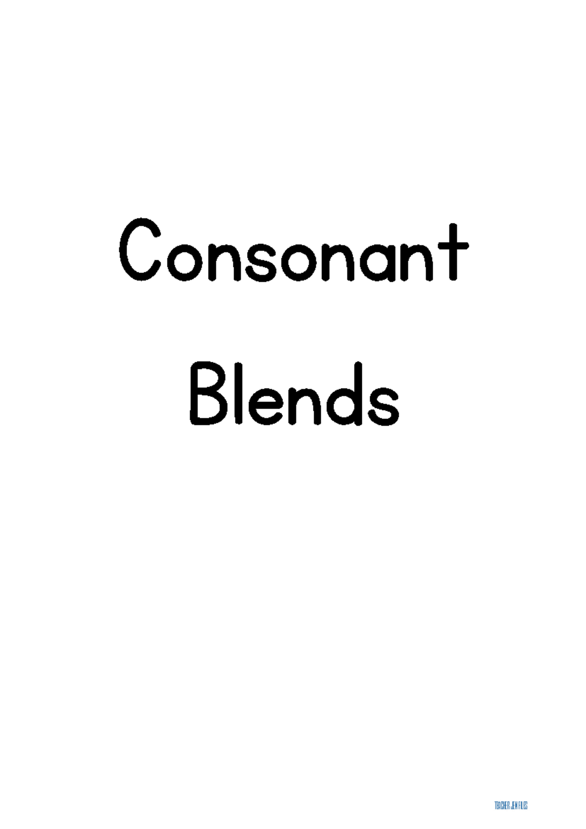 14. Consonant Blends - Kindergarten Teaching Resources - Studocu