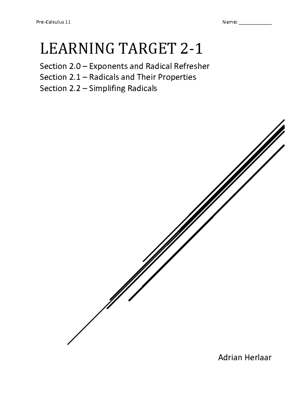 PC 11 - L-T 2.1 Exponents & Radicals Workbook - Studocu