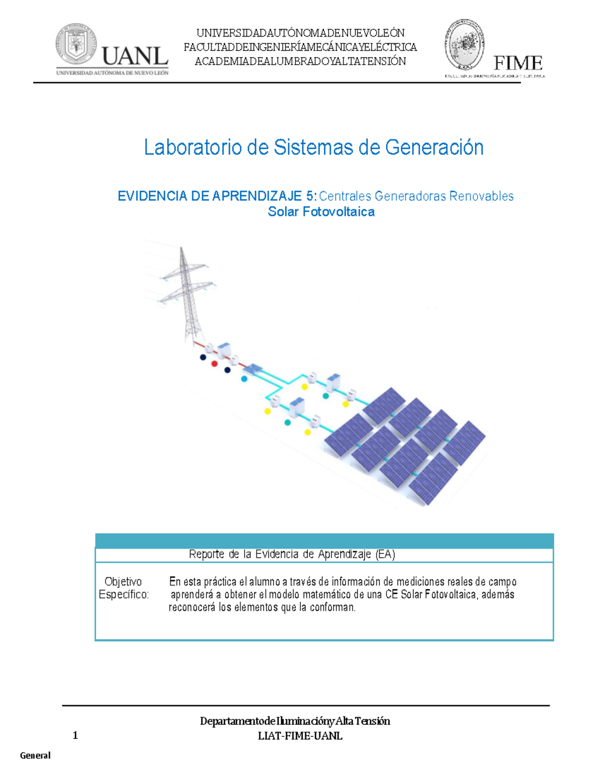 EA 5: Centrales Generadoras Renovables - Solar Fotovoltaica Reporte ...