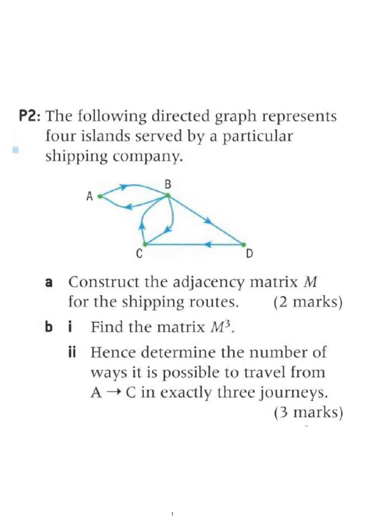 Graph Theory Test 30 M: Adjacency Matrices & Spanning Trees - Studocu