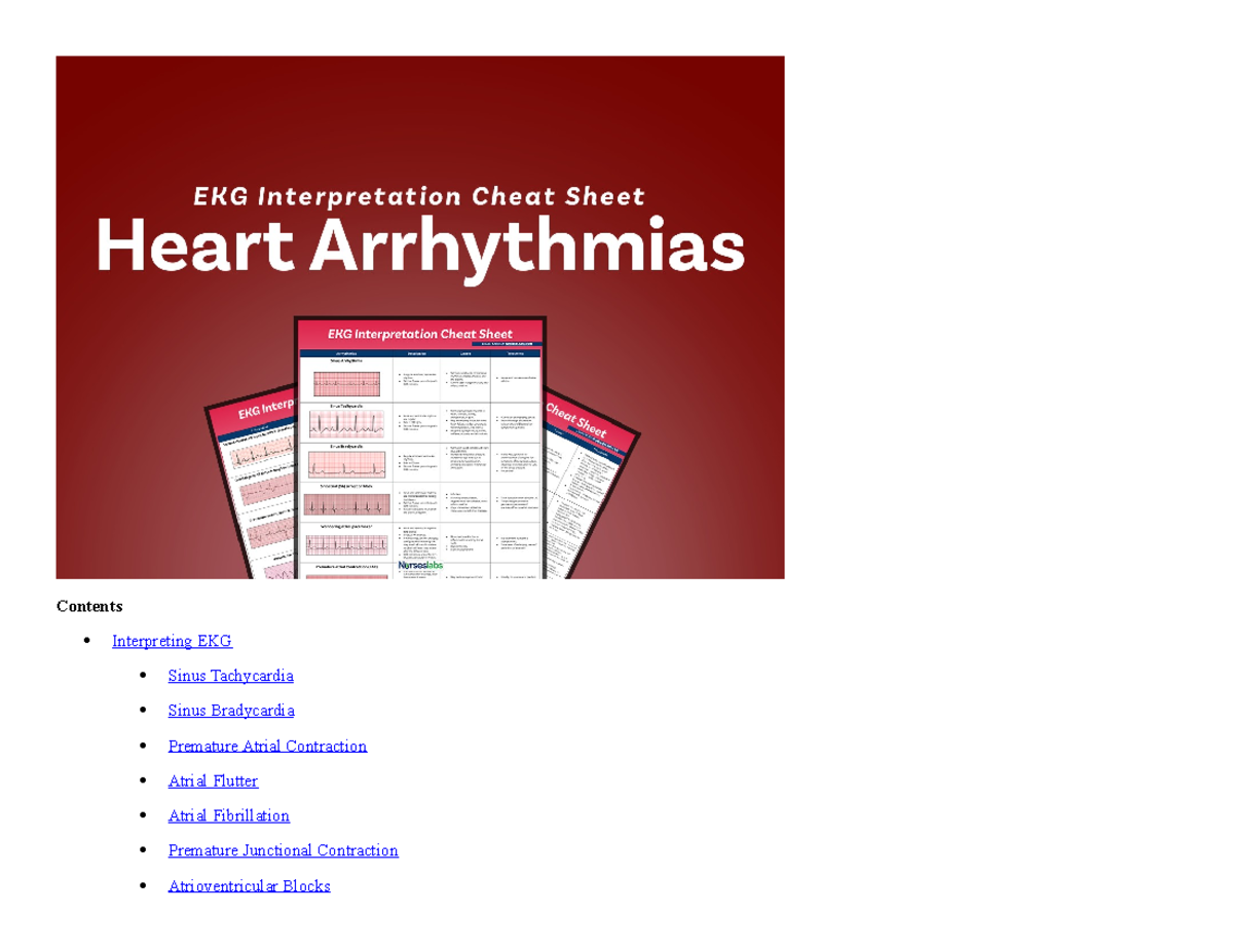 Heart Arrhythmias: Recognizing & Interpreting EKG (Course Code: EKG101 ...