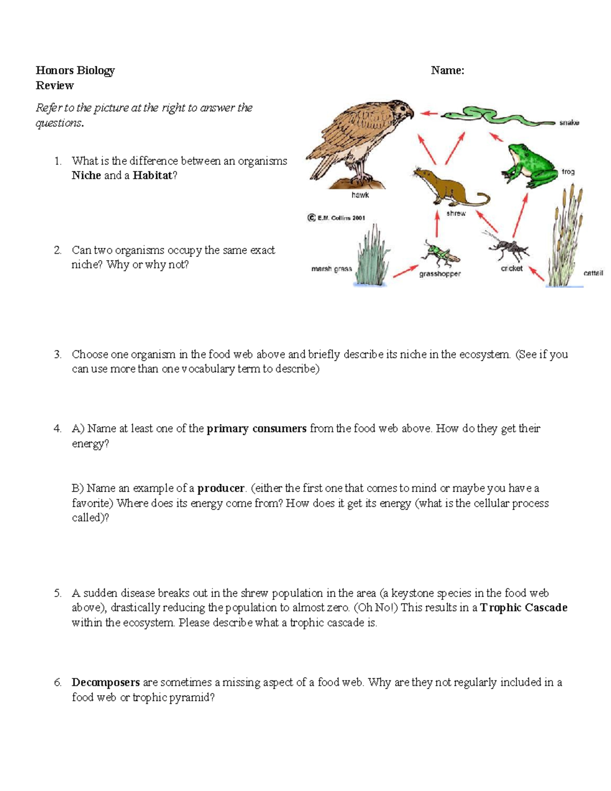 Unit 2 Ecology Review Guide: Key Concepts & Questions - Studocu