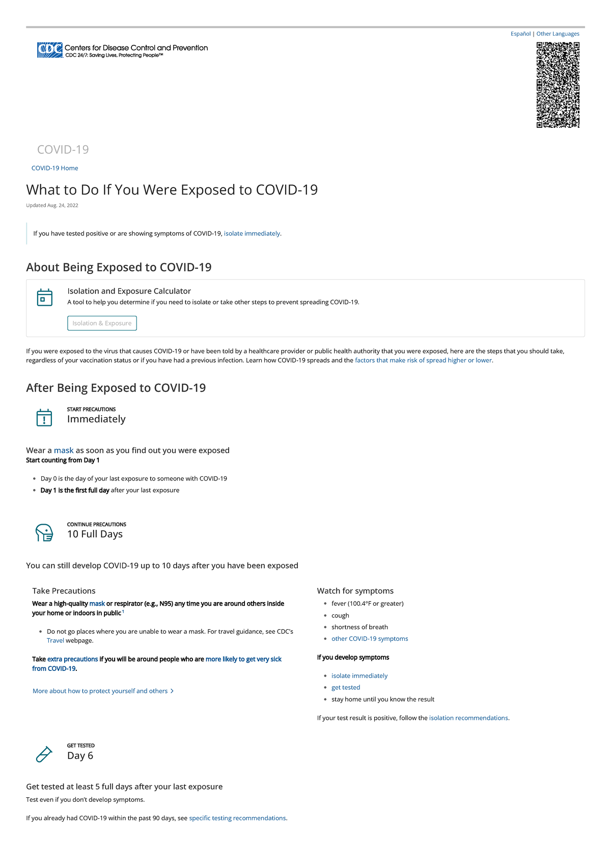 COVID-19 Exposure Guidelines: Immediate Actions and Precautions - Studocu