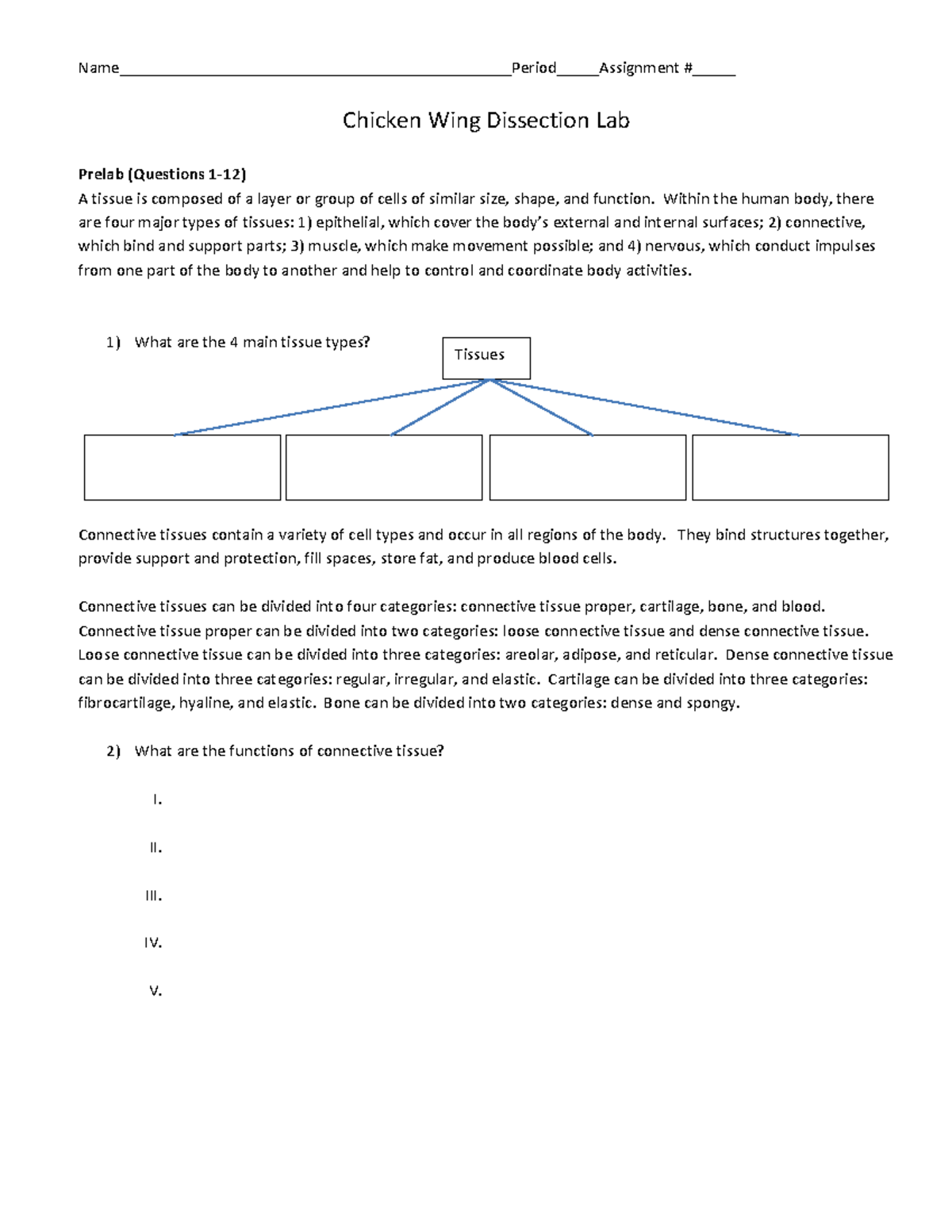 Chicken Wing Dissection Lab: Understanding Tissue Types & Functions ...