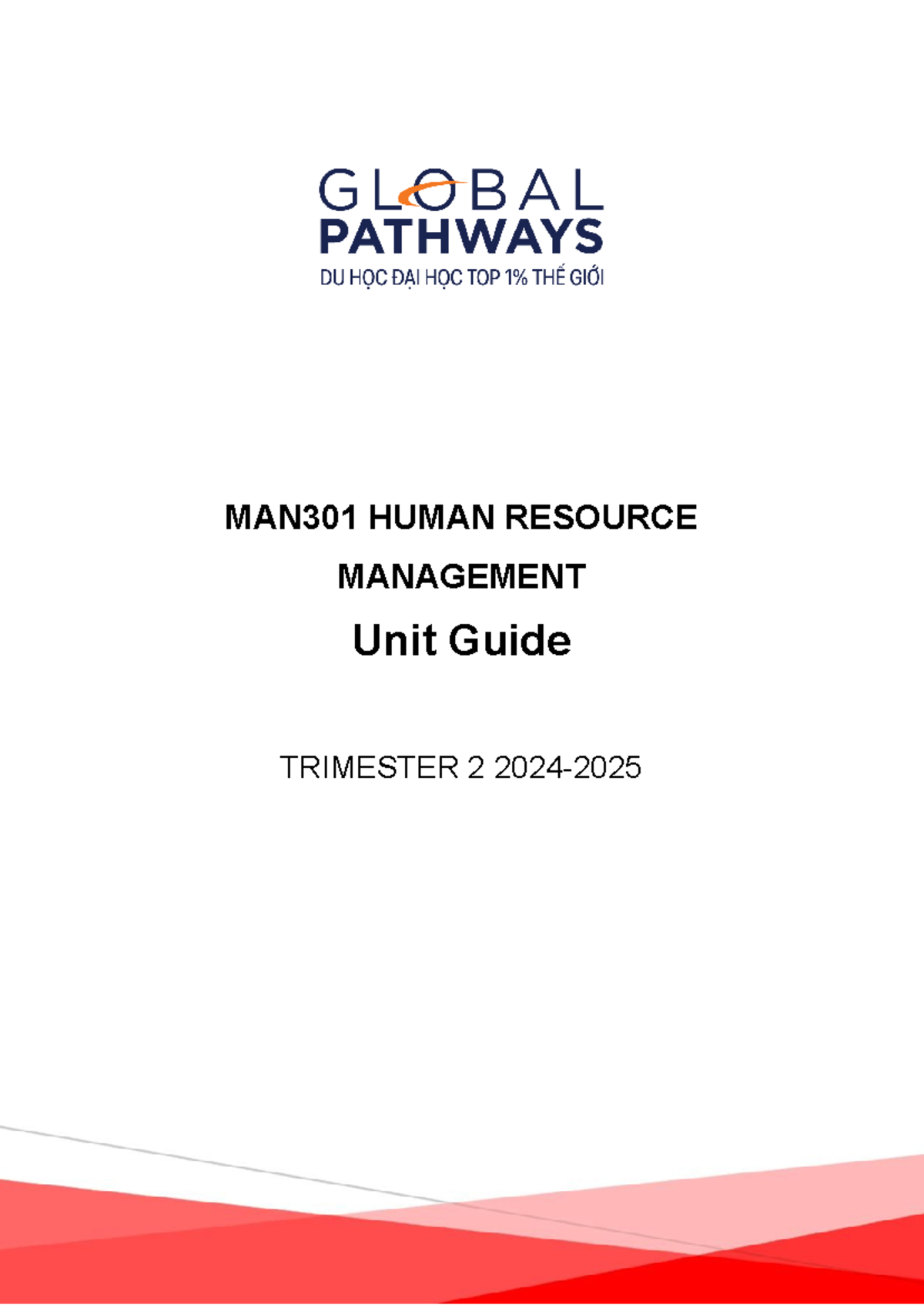 MAN301 Human Resource Management Unit Guide T2 2024-2025 - Studocu