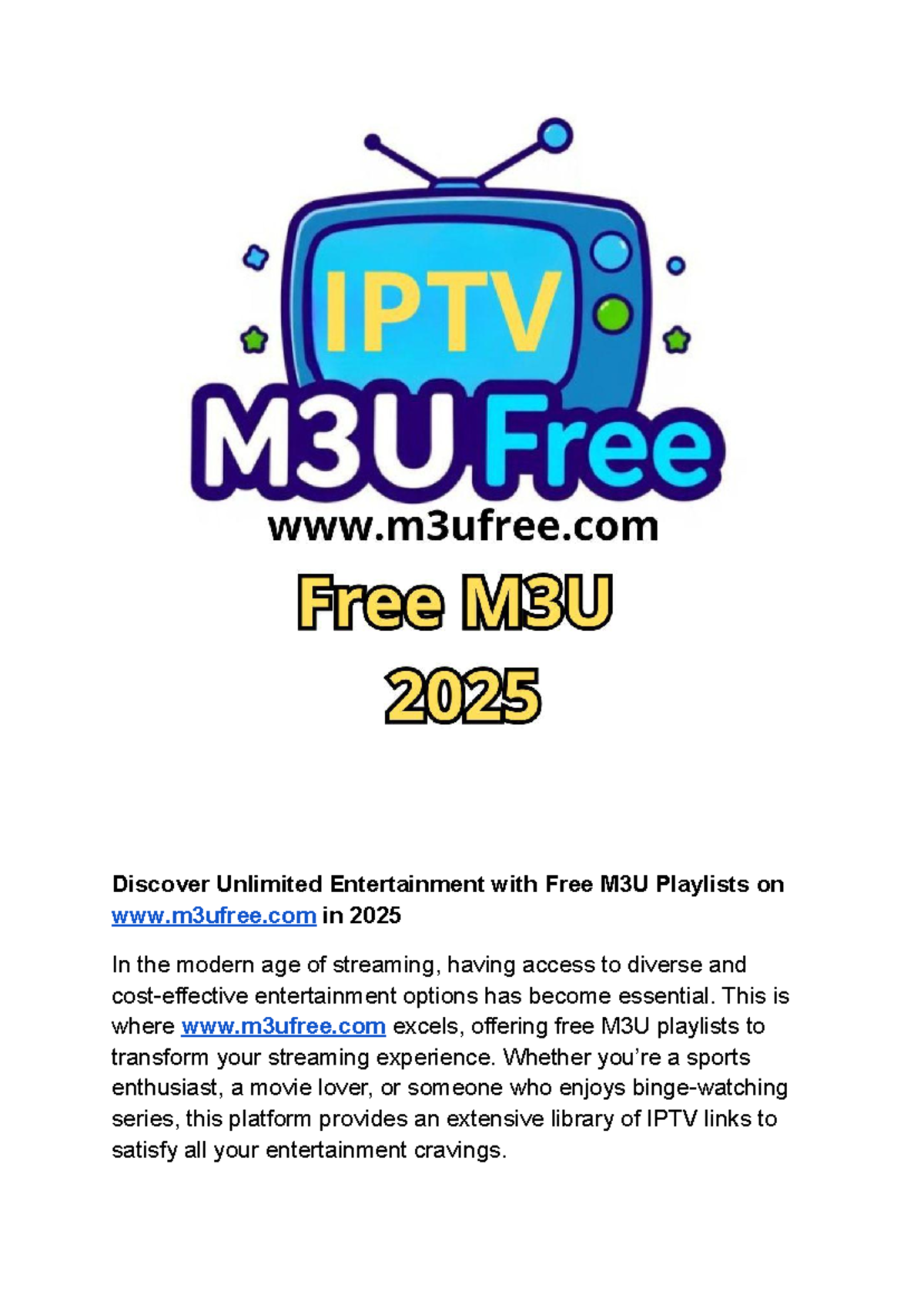 Free M3u 2025 - Discover Unlimited Entertainment with Free M3U ...