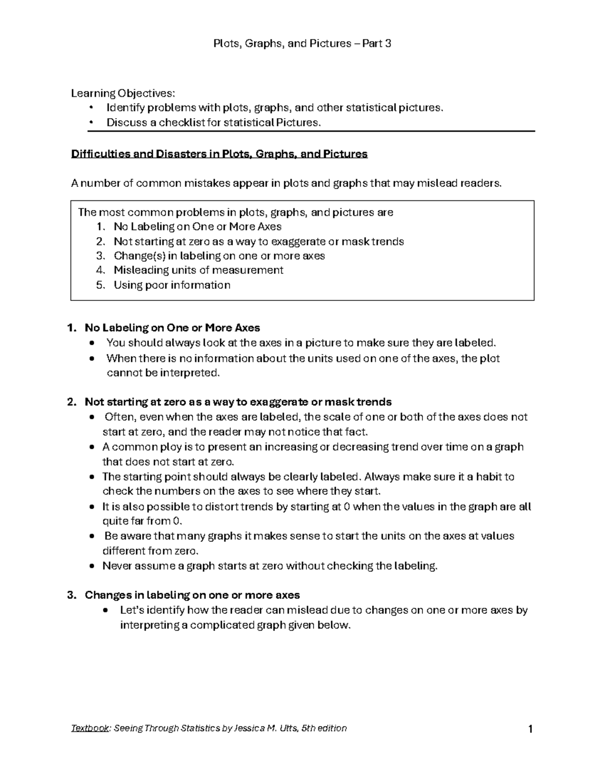 Analyzing Misleading Graphs: Key Concepts & Examples - Stats 101 - Studocu