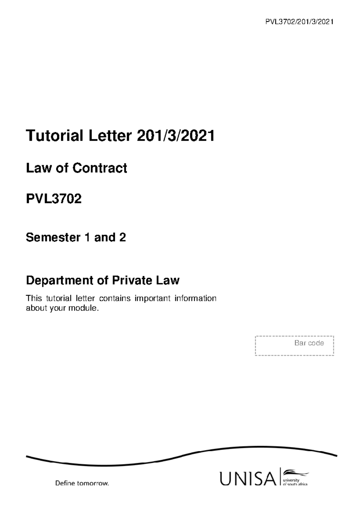 PVL3702 2021 TL 201 ALL - assignment - PVL3702/201/3/202 1 Tutorial ...