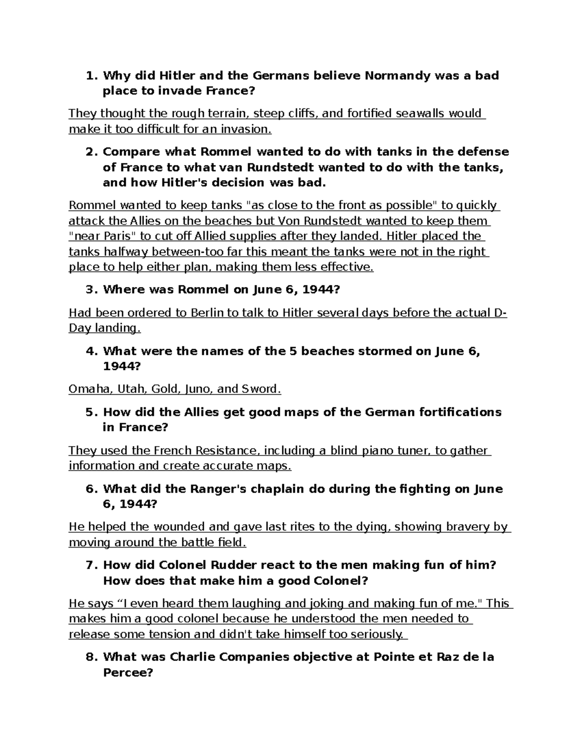 Strategic Decisions Analysis on D-Day: Germany’s Defense at Normandy ...