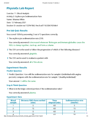 Physio Ex Exercise 4 Activity 2 - PhysioEx Lab Report Exercise 4 ...