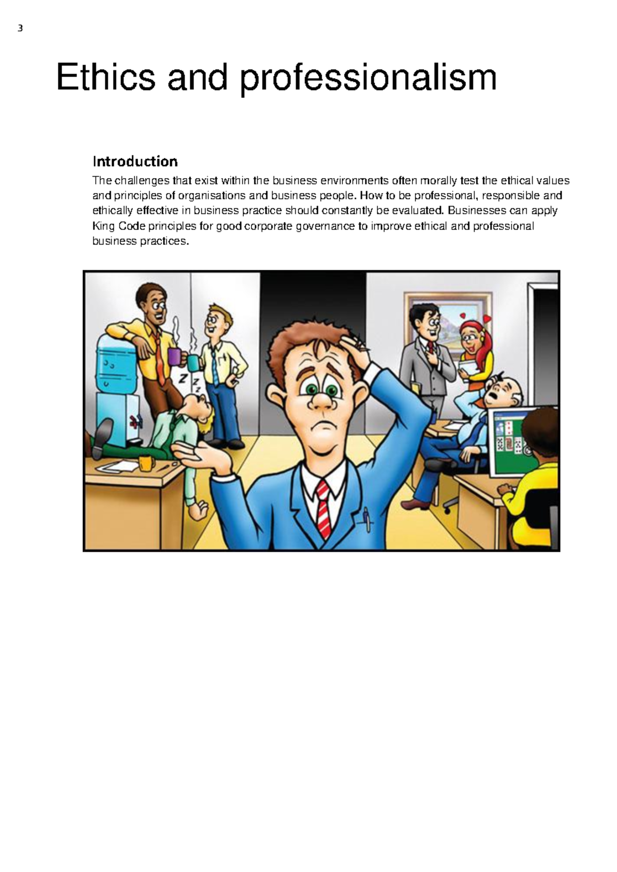 Ethics & professionalism - Ethics and professionalism Introduction The ...