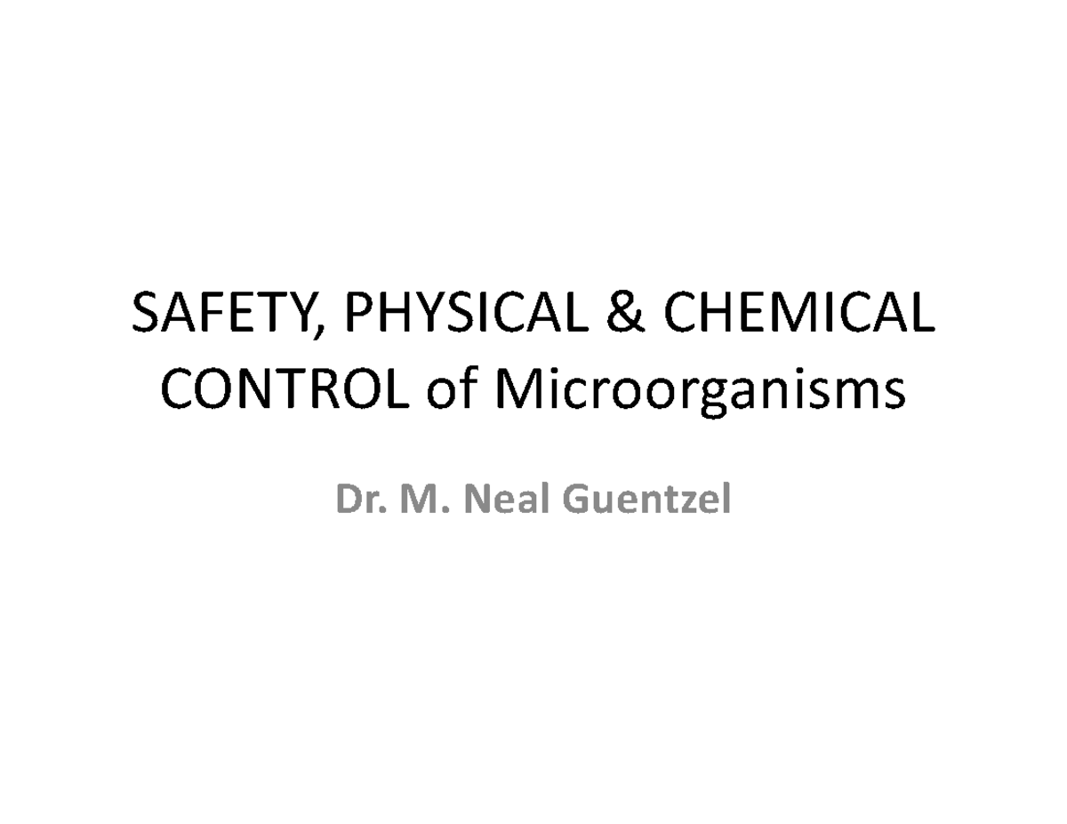 CH # 10. Safety, Physical & Chemical Control - SAFETY, PHYSICAL ...