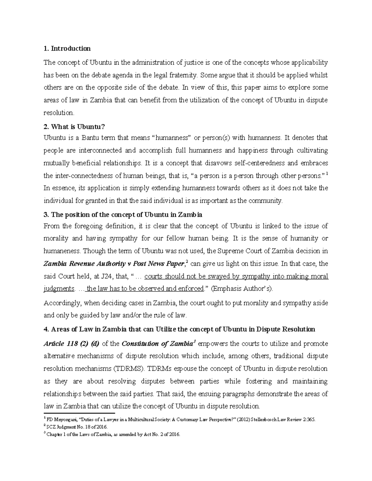 Ubuntu and Justice: Jurisprudence Assignment - Wendy - Studocu