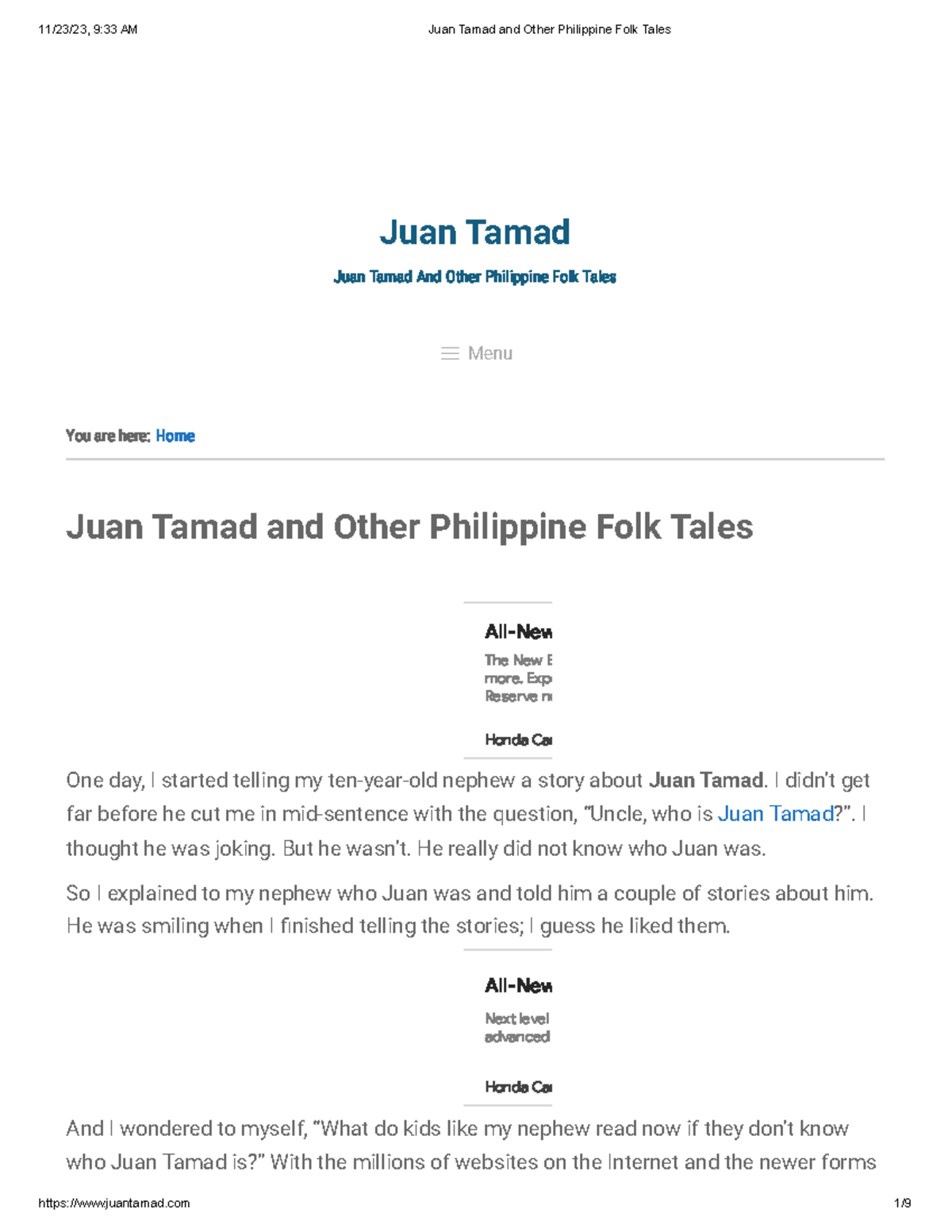 Philippine Folk Tales: The Story of Juan Tamad Explained - Studocu