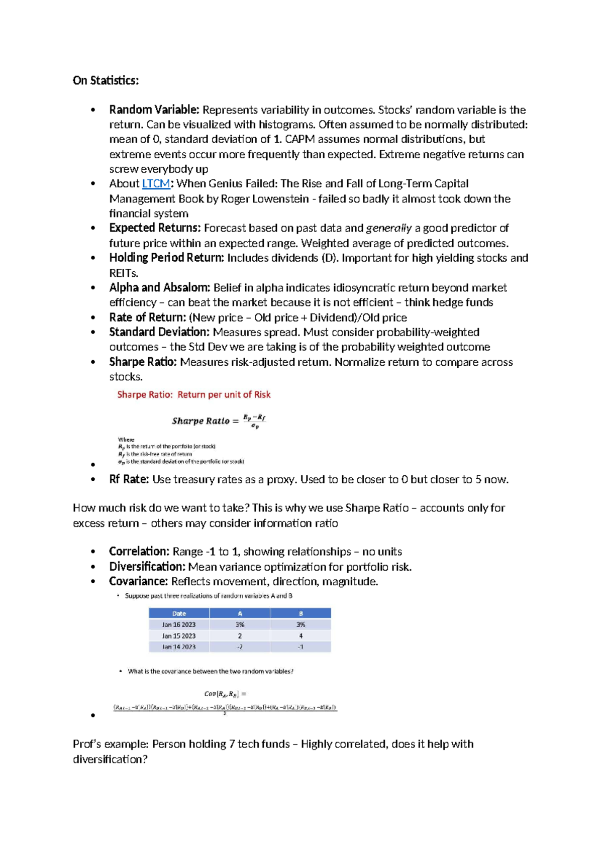 W2 Notes: Understanding Random Variables, CAPM, and CSR Impacts - Studocu