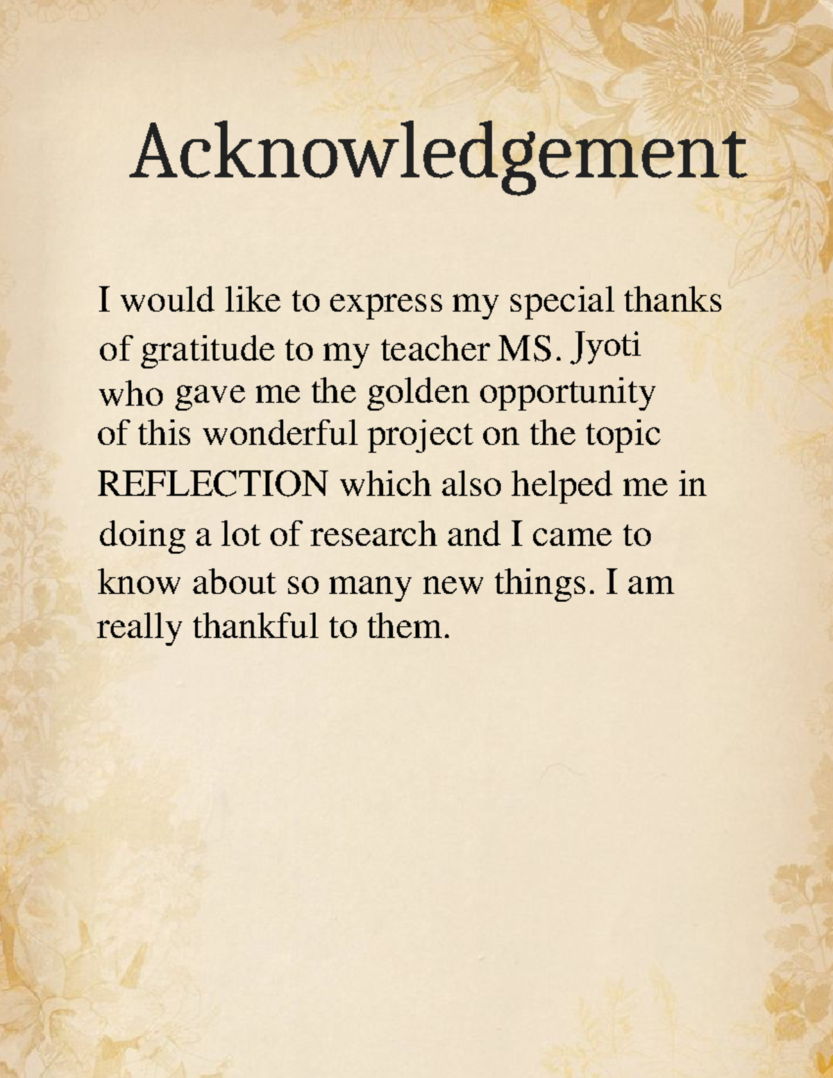 Physics Project on Reflection - Class 12 Science - Studocu