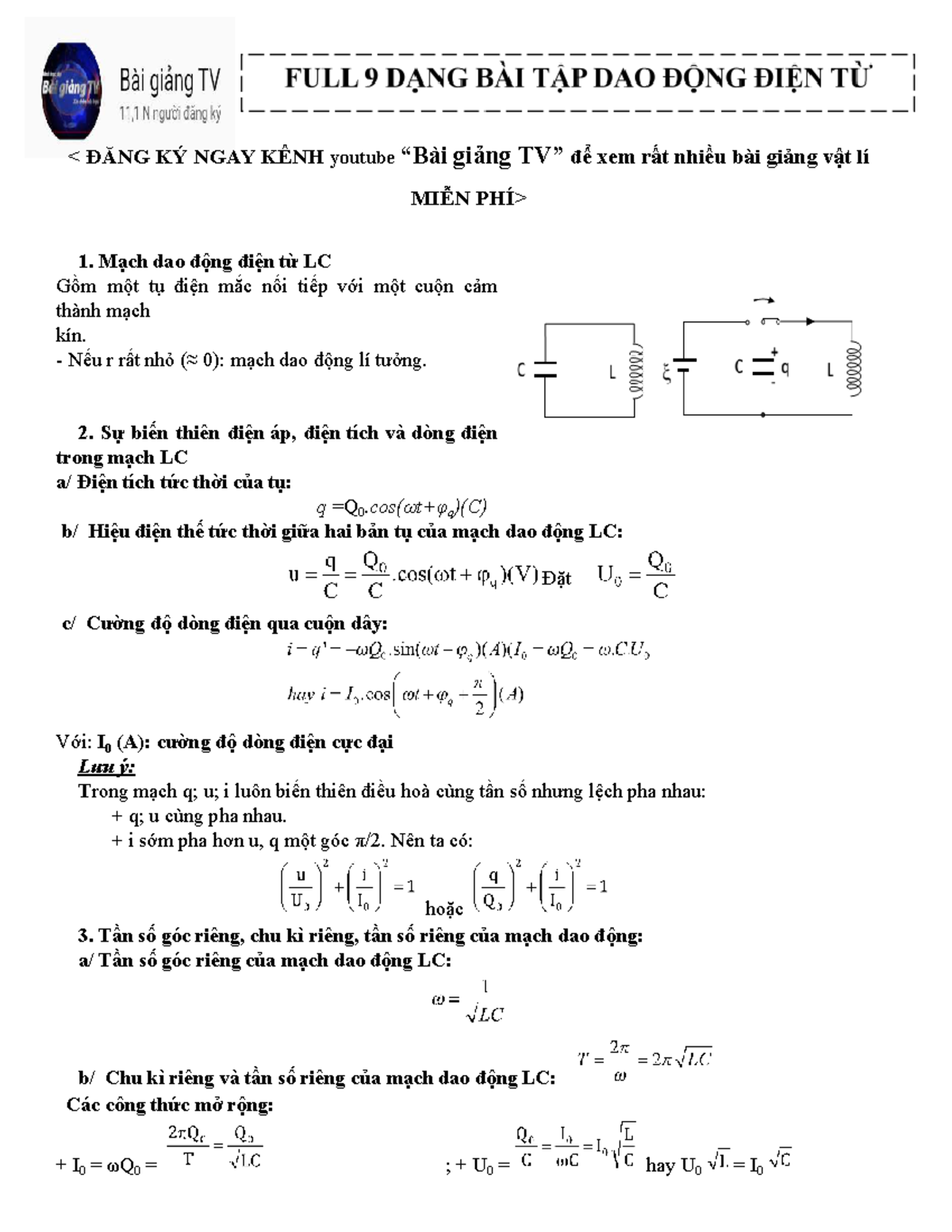 Bài Giảng Sóng Điện Từ - FGHJ - Studocu