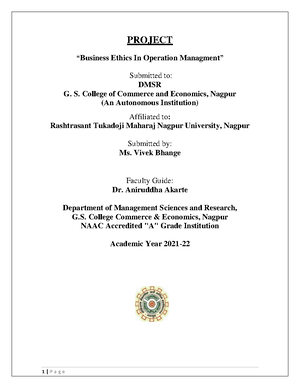 MMPP-001 Project Guidelines - MMPP-001: PROJECT COURSE Guidelines for ...