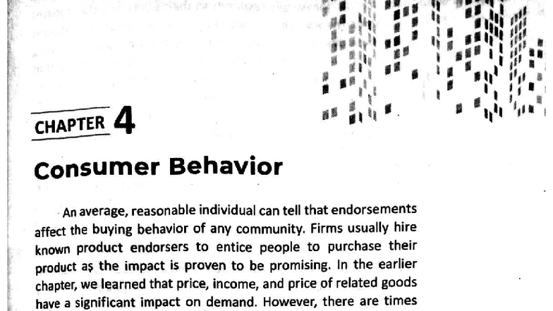 CHAPTER 4: Consumer Behavior Insights and Analysis (CS) - Studocu