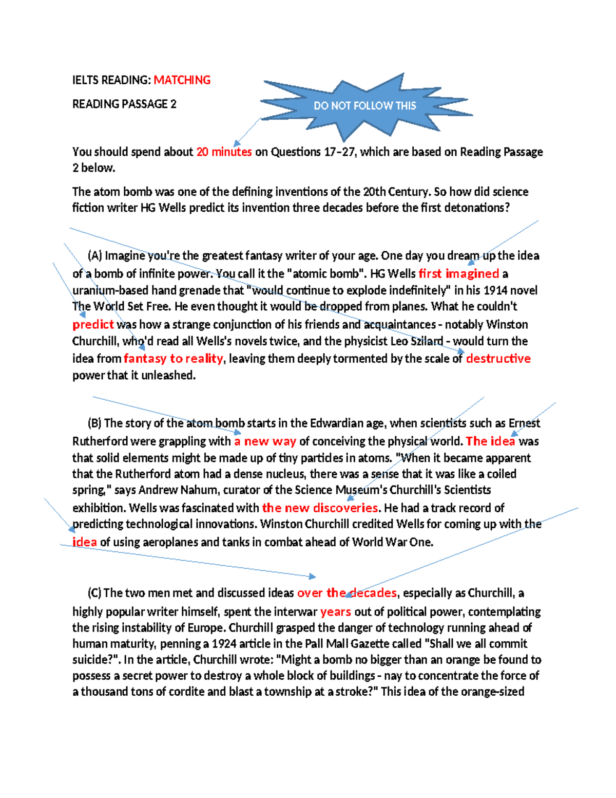 IELTS Reading: Matching Passage 2 Analysis and Questions 17-25 - Studocu