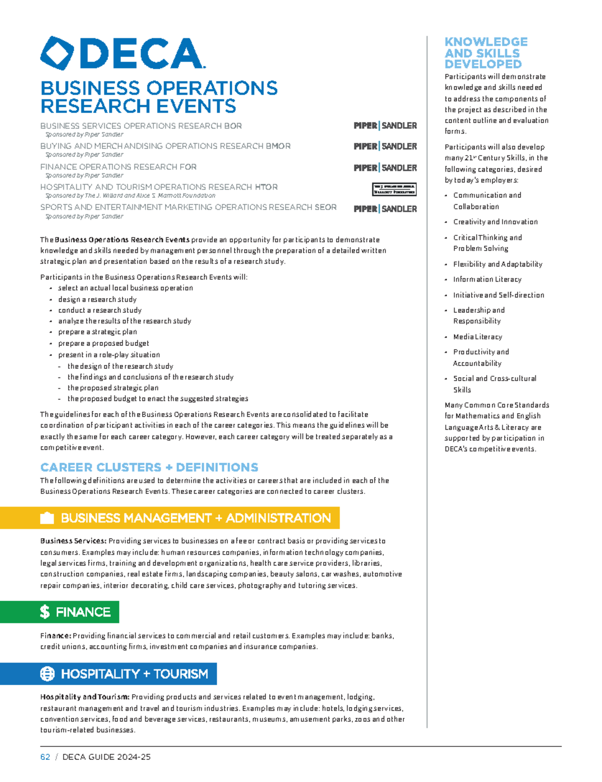 DECA 2024-25 Business Operations Research Events Guide - Studocu