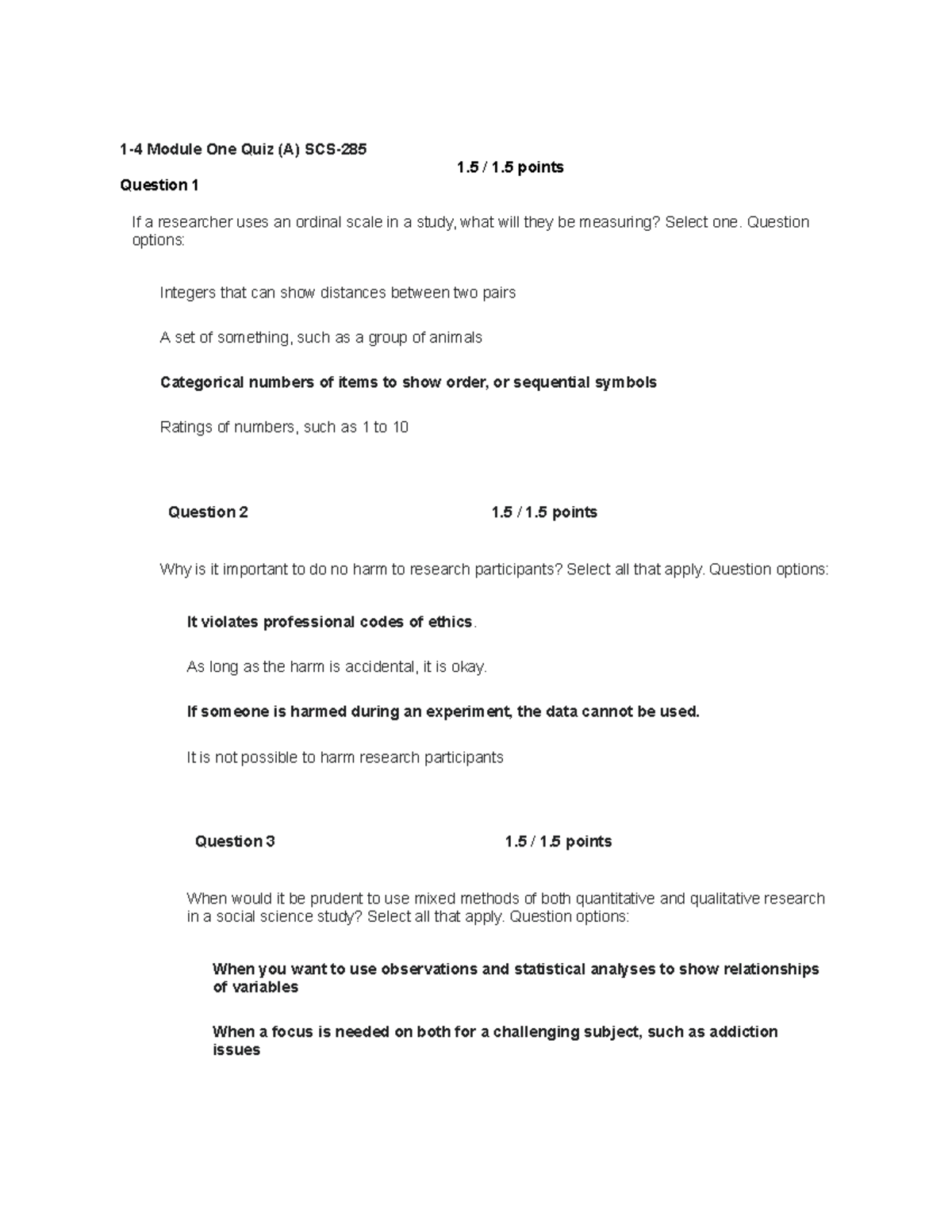 SCS-1-4 Module One Quiz Review and Answer Guide - Studocu
