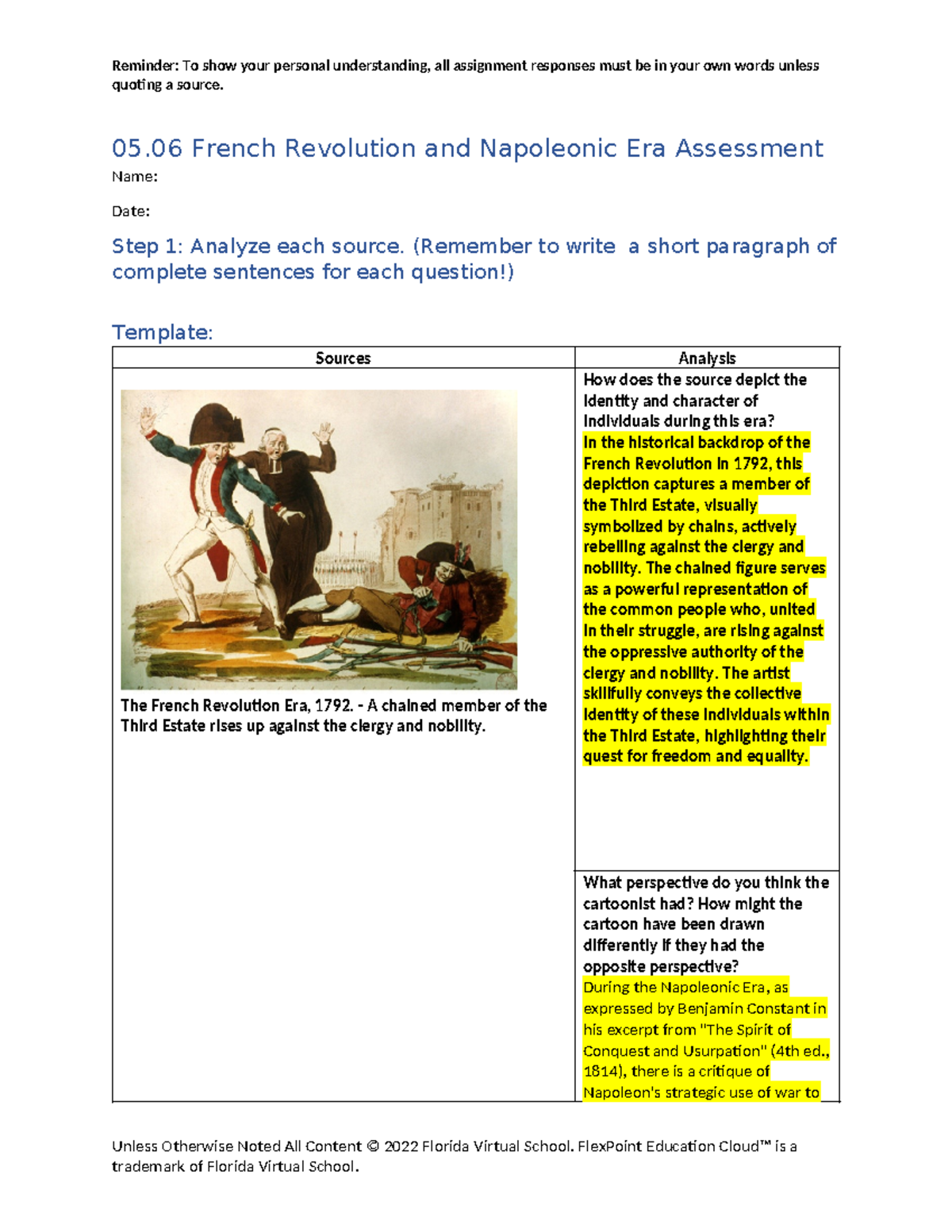 Analysis of the French Revolution & Napoleonic Era (05.06) - Studocu