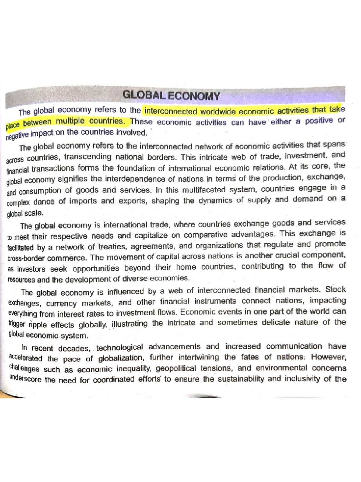 IM Global Economy: Understanding Interconnected Economic Dynamics - Studocu
