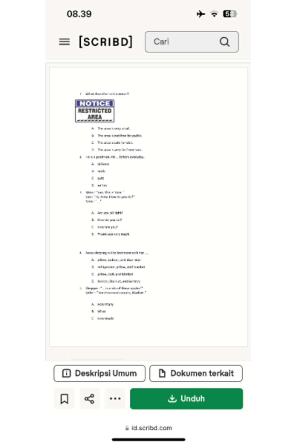 Olymp 1: English Comprehension Practice Questions and Answers - Studocu