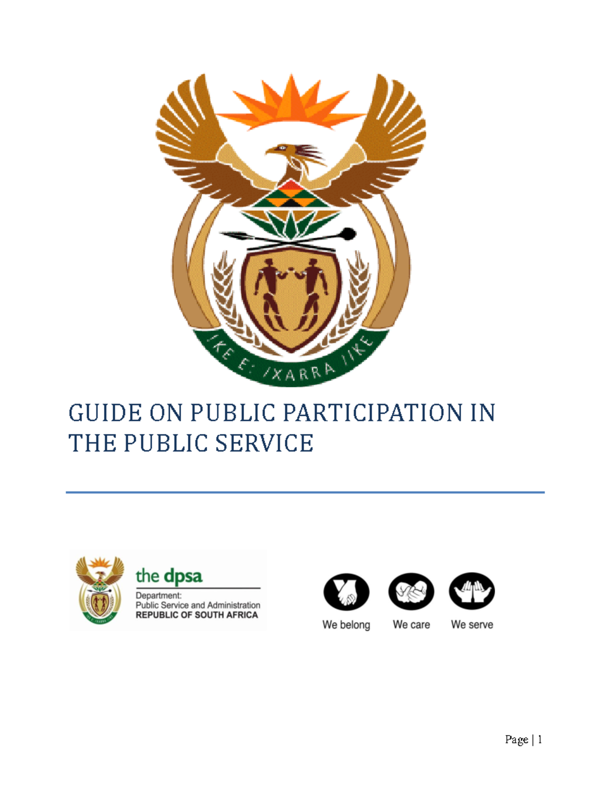 Guide on Public Participation in the Public Service Framework - Studocu