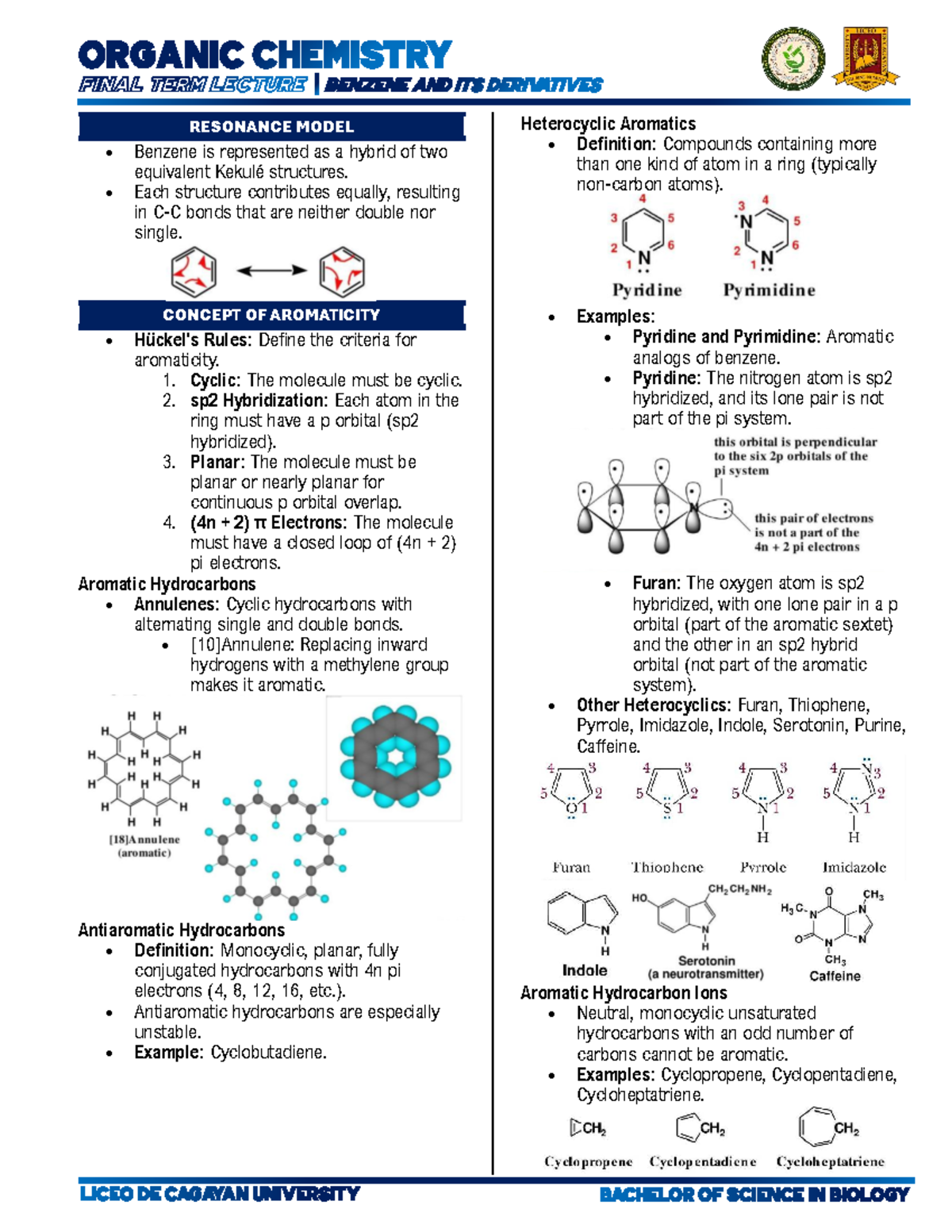 Organic Chemistry (BIO 101) Final Term Lecture: Benzene & Derivatives ...