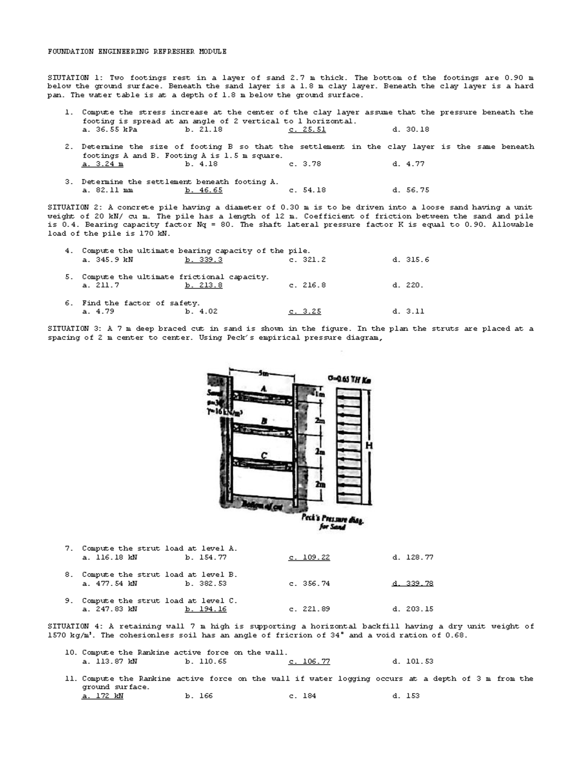 Foundation Engineering Refresher Module: Key Concepts and Problems - Studocu