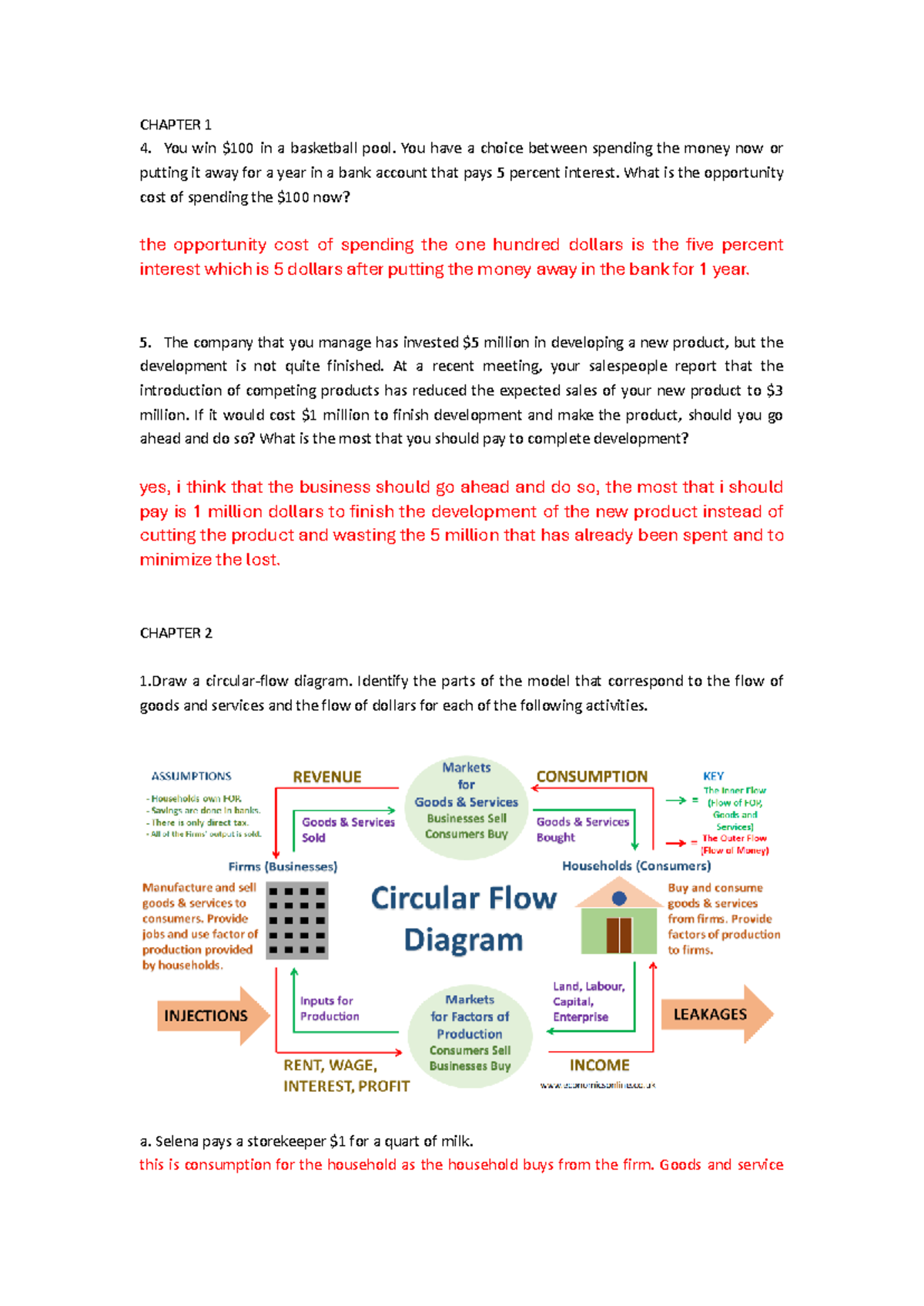 Micro Exercise 1 - Questions on Economics: Opportunity Costs & Trade ...