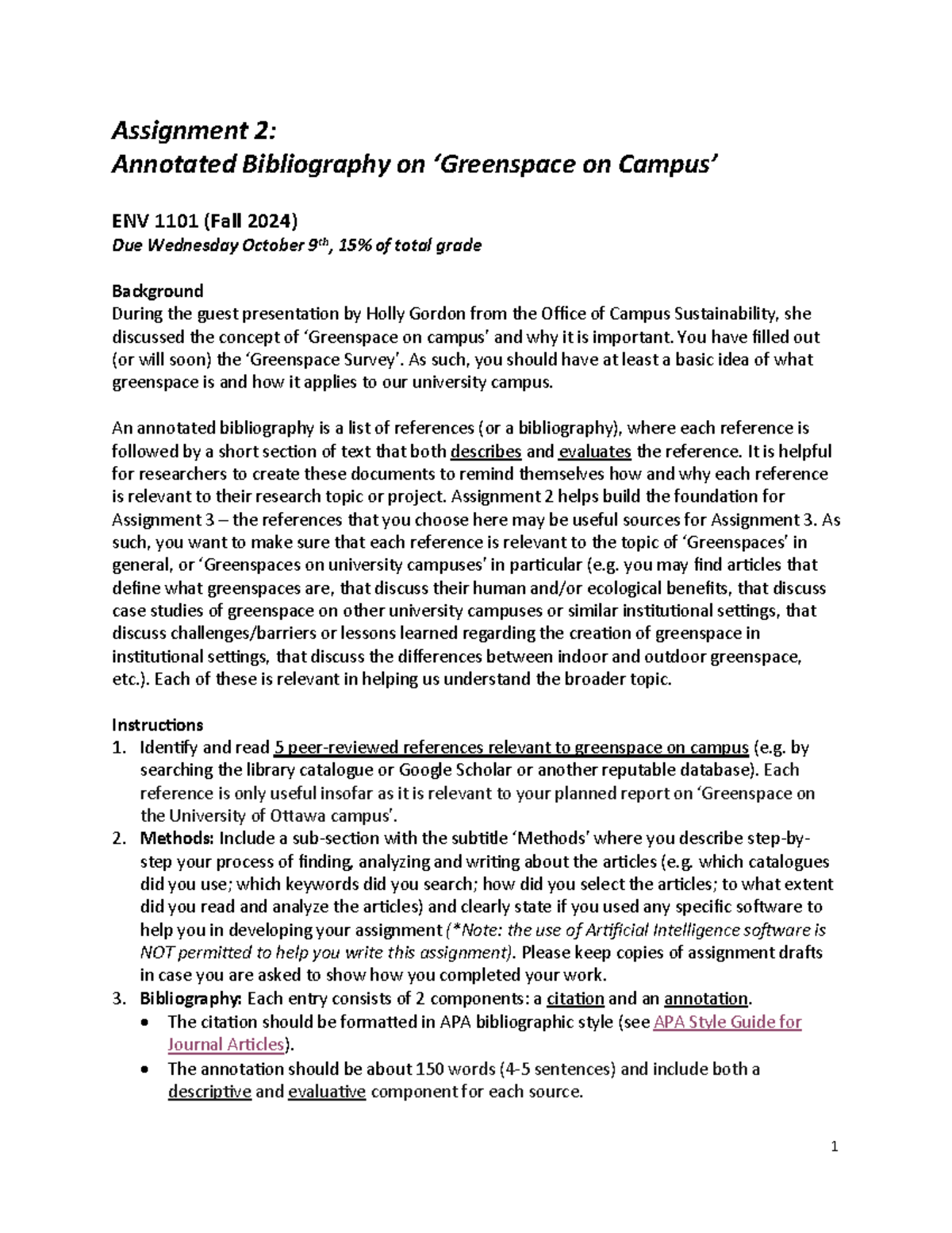 Assignment 2 - Annotated Bibliography - 1 Assignment 2: Annotated ...