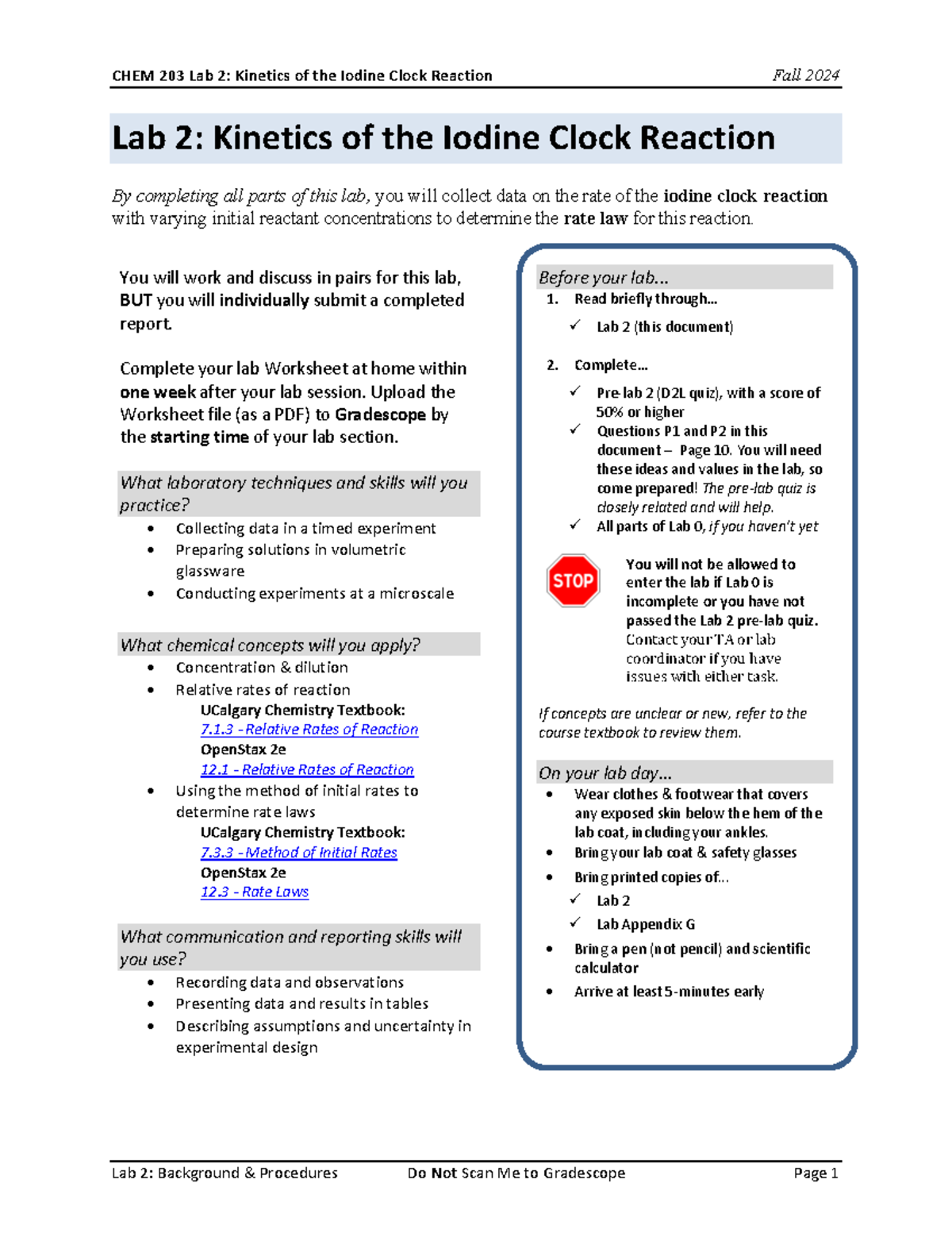 F24 203 Lab 2 updated - lab 2 chemity worksheet - Lab 2 : Background ...